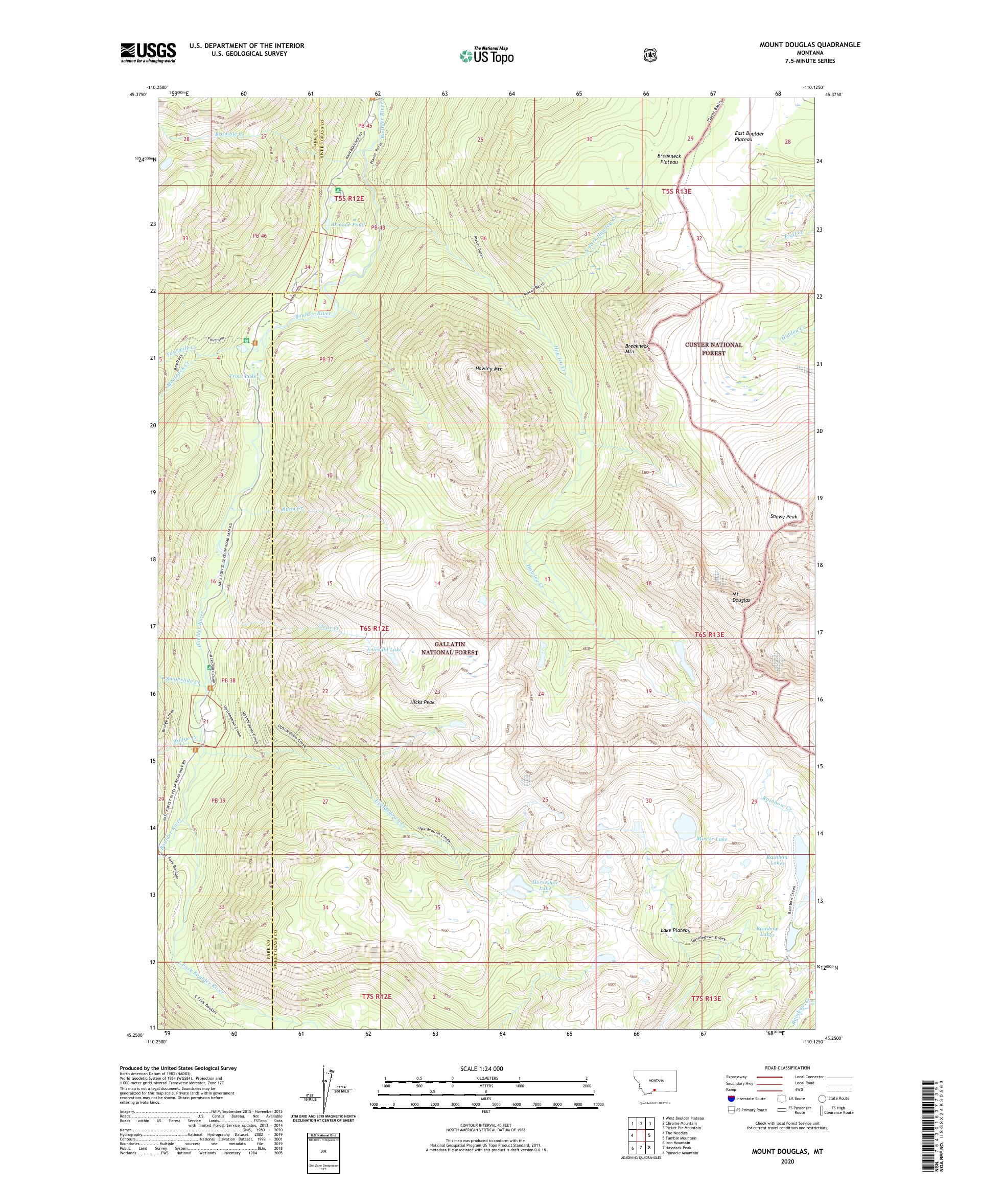 Mount Douglas Montana US Topo Map – MyTopo Map Store