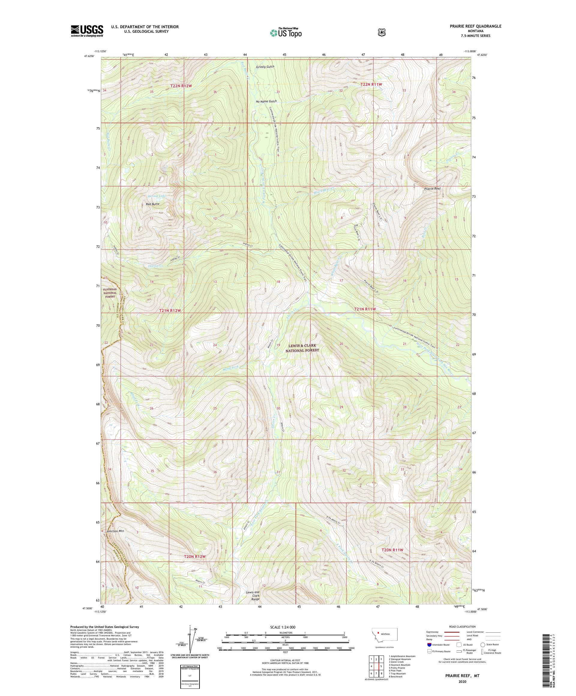 Prairie Reef Montana US Topo Map – MyTopo Map Store