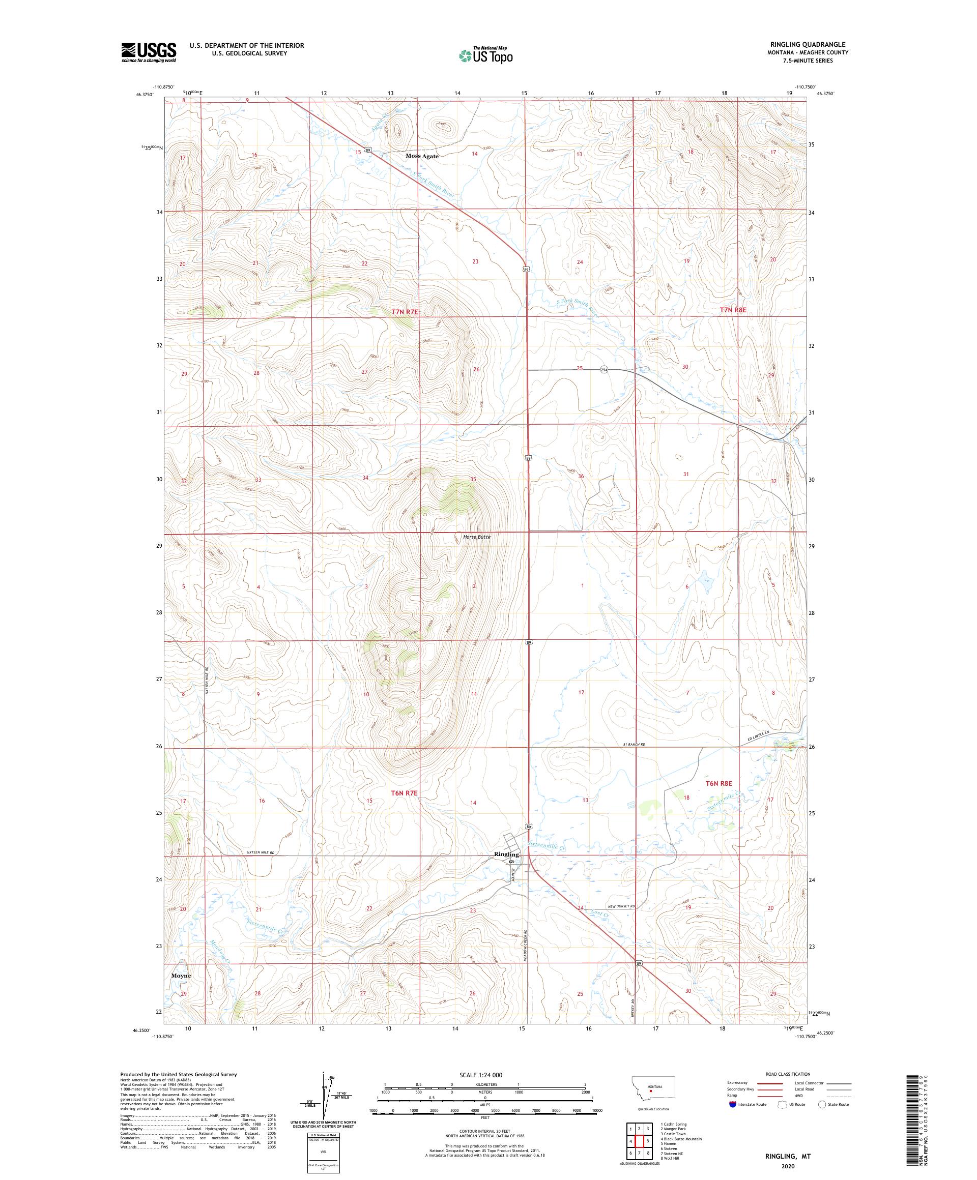 Ringling Montana US Topo Map – MyTopo Map Store