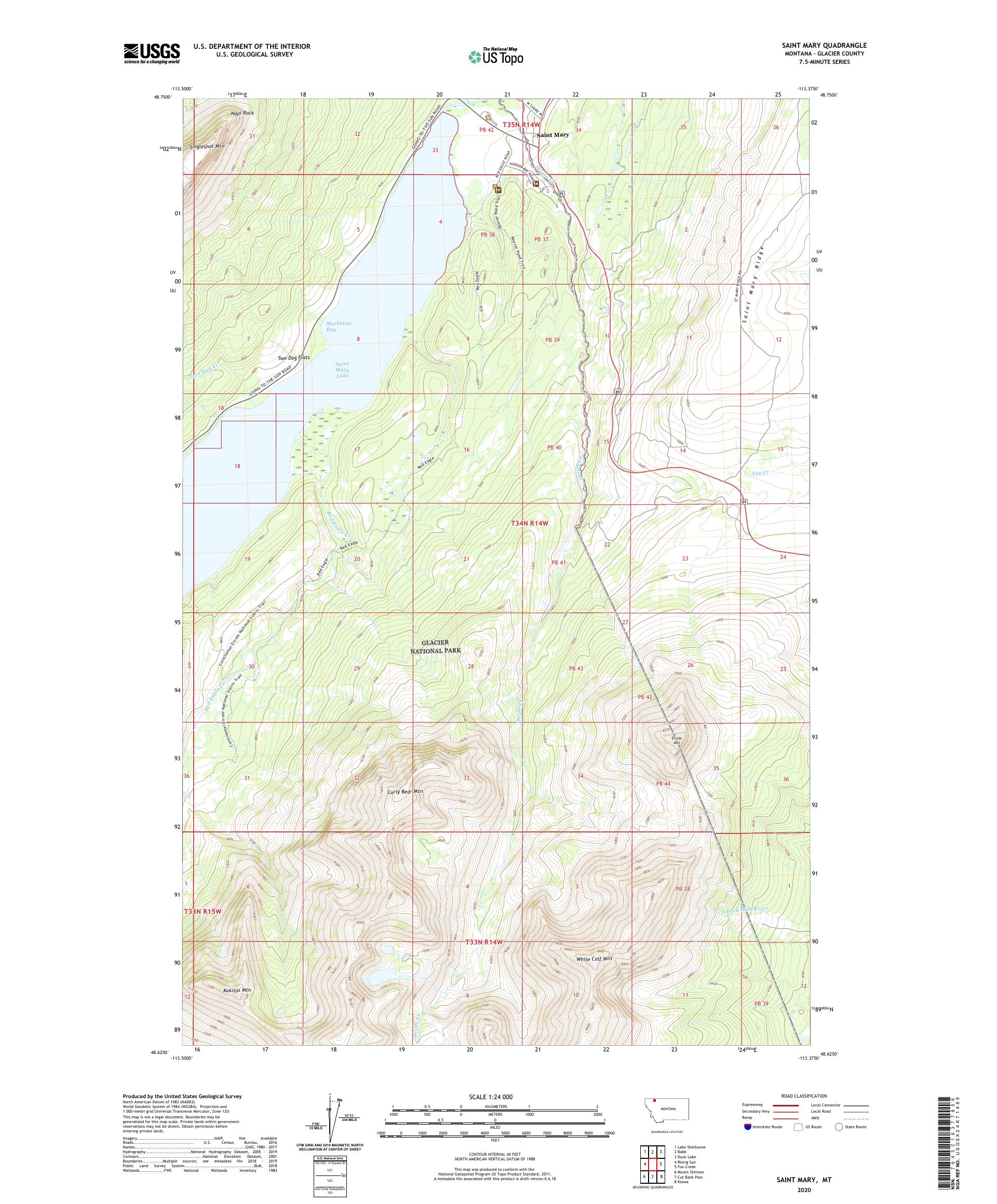 Saint Mary Montana US Topo Map – MyTopo Map Store