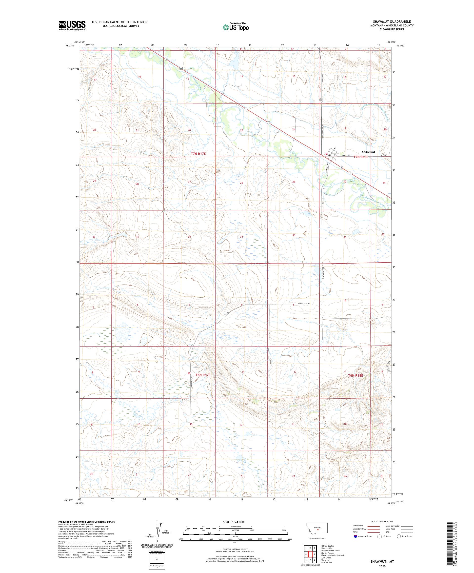 Shawmut Montana US Topo Map – MyTopo Map Store