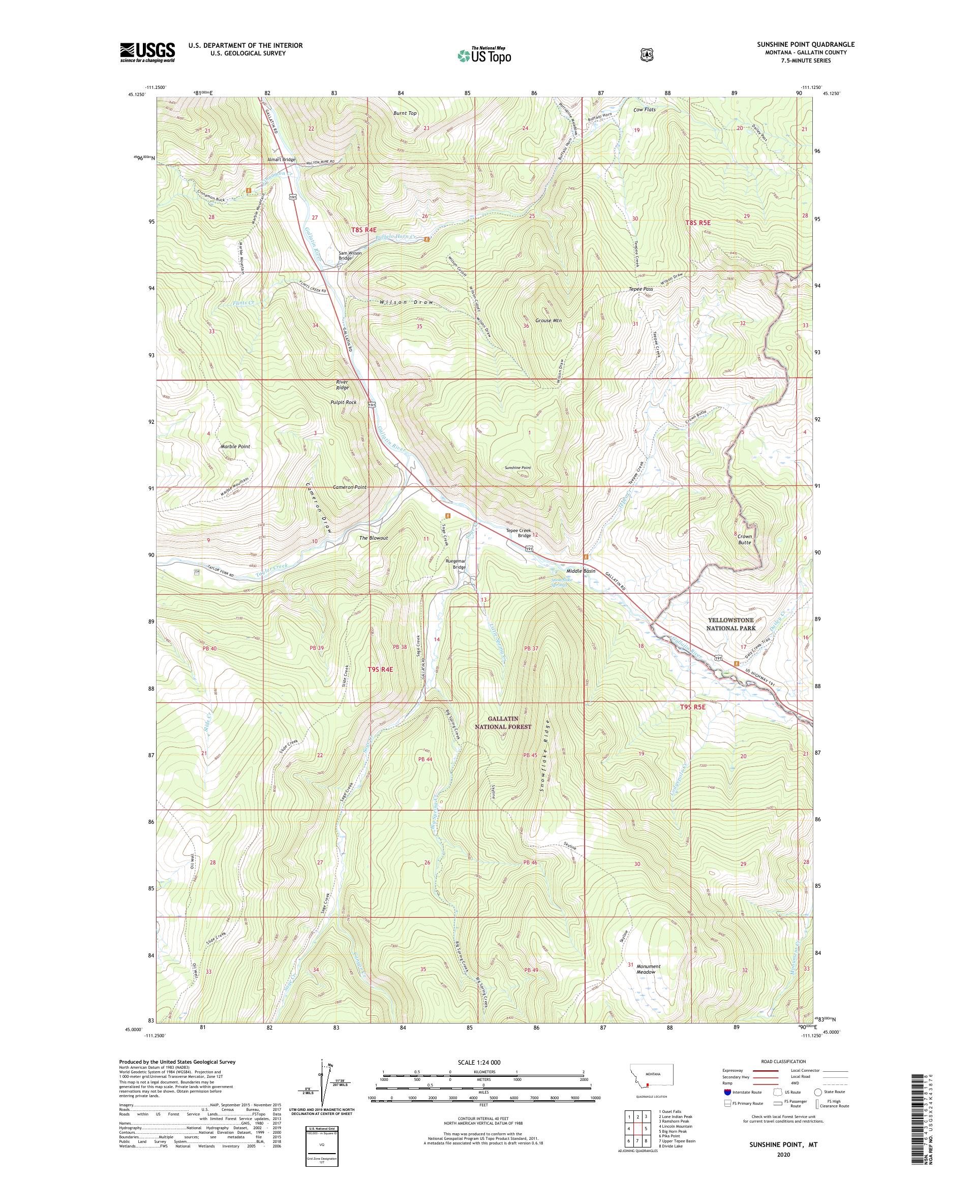 Sunshine Point Montana US Topo Map – MyTopo Map Store