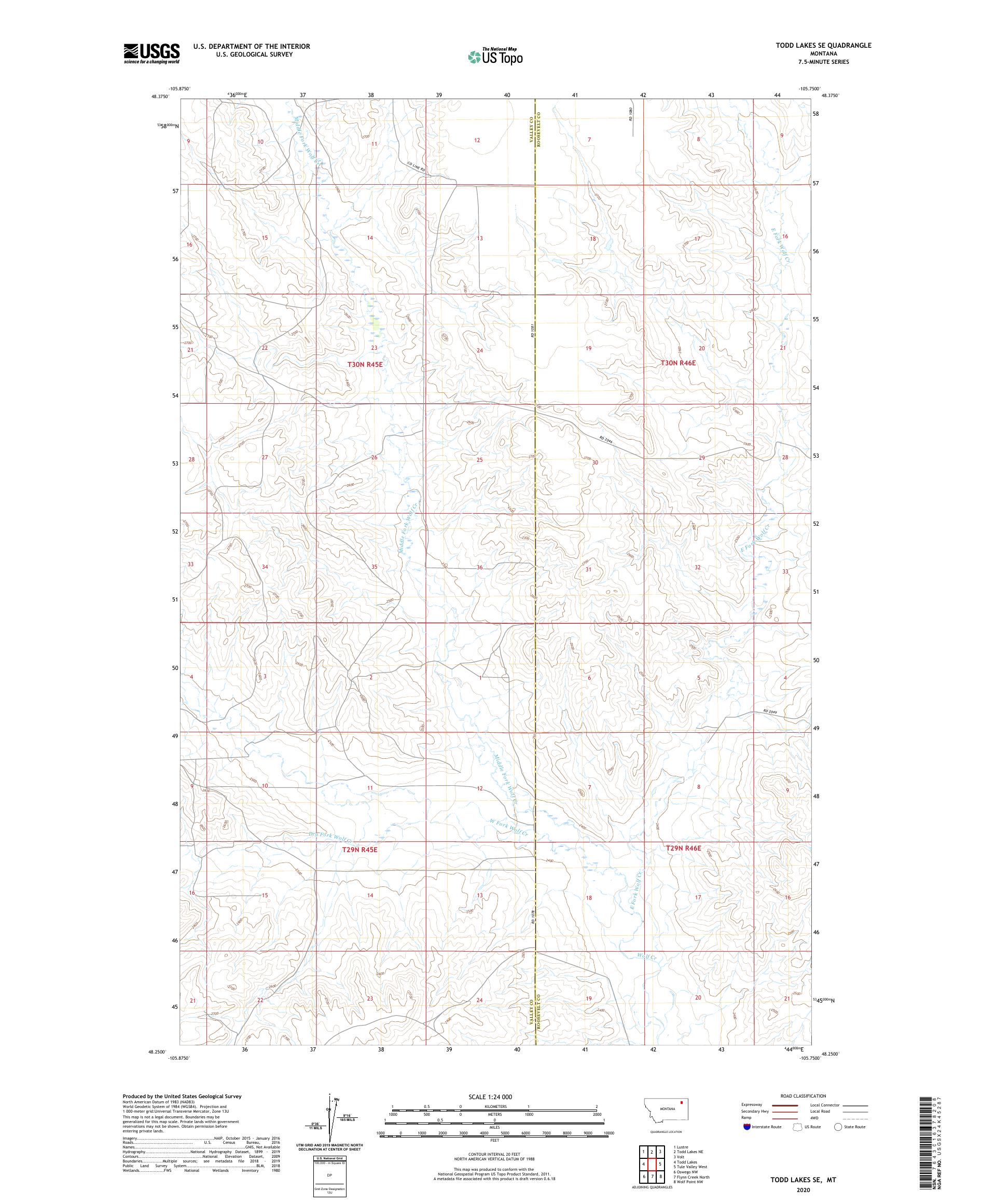 Todd Lakes SE Montana US Topo Map – MyTopo Map Store