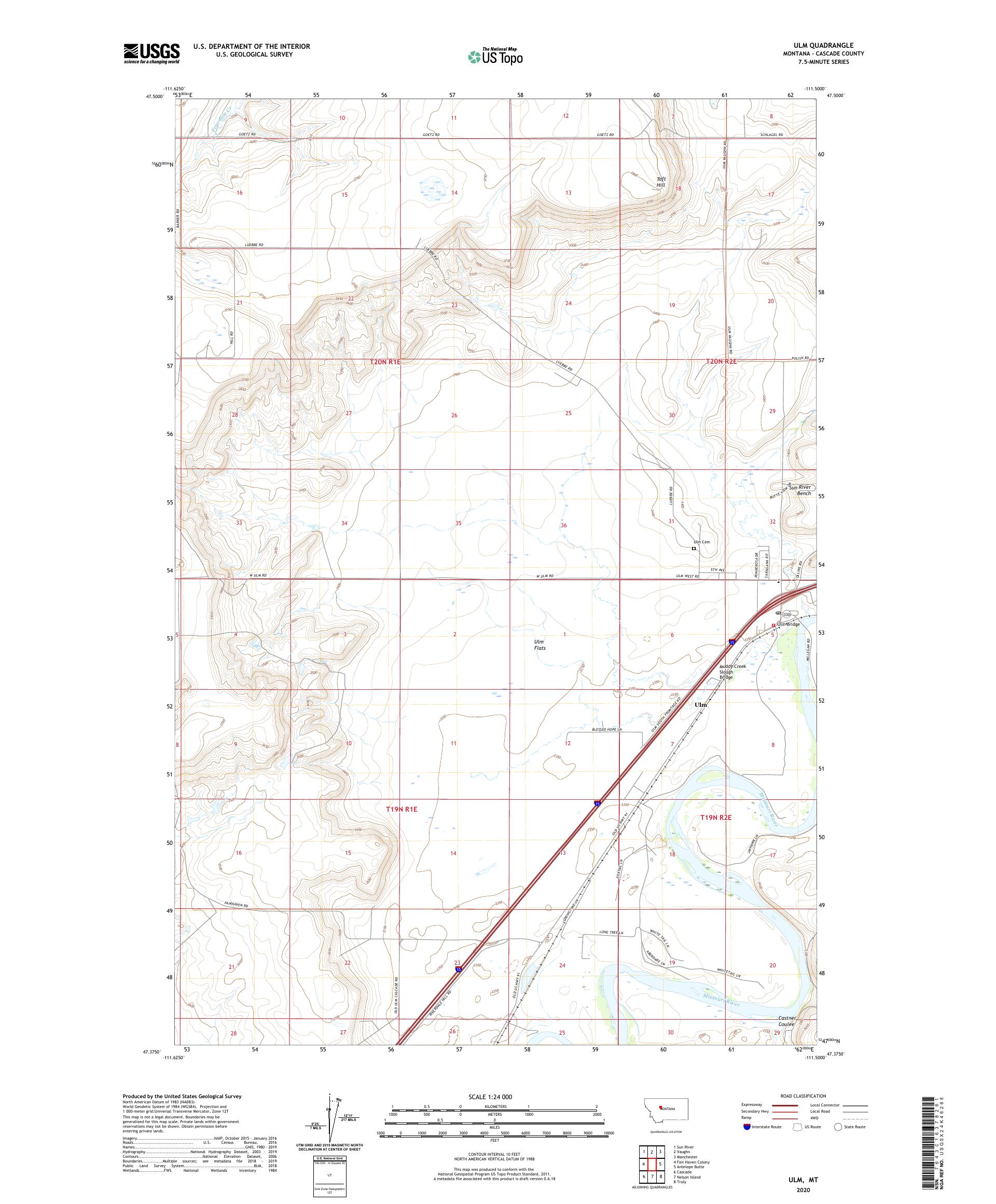 Ulm Montana US Topo Map – MyTopo Map Store