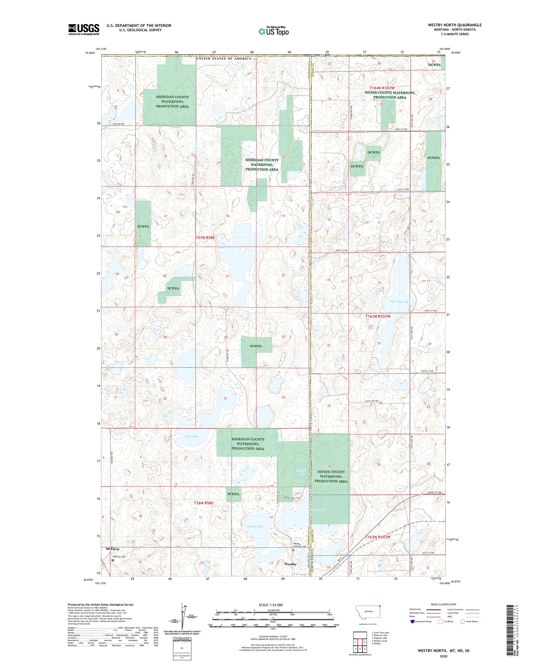 Westby North Montana US Topo Map – MyTopo Map Store