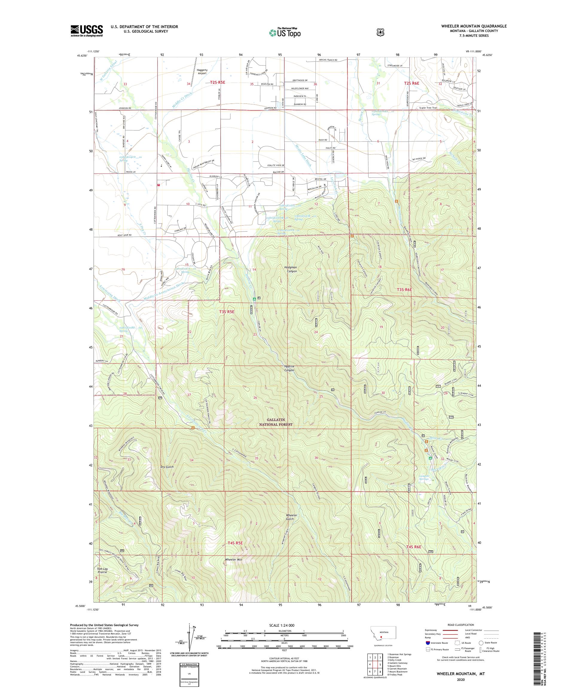 Wheeler Mountain Montana US Topo Map – MyTopo Map Store