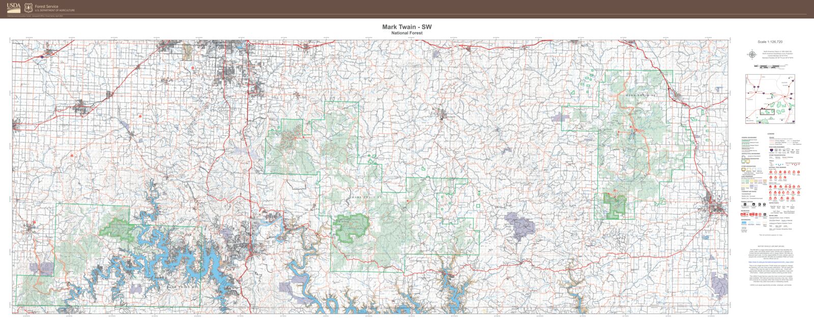 Mark Twain National Forest SW Map – MyTopo Map Store