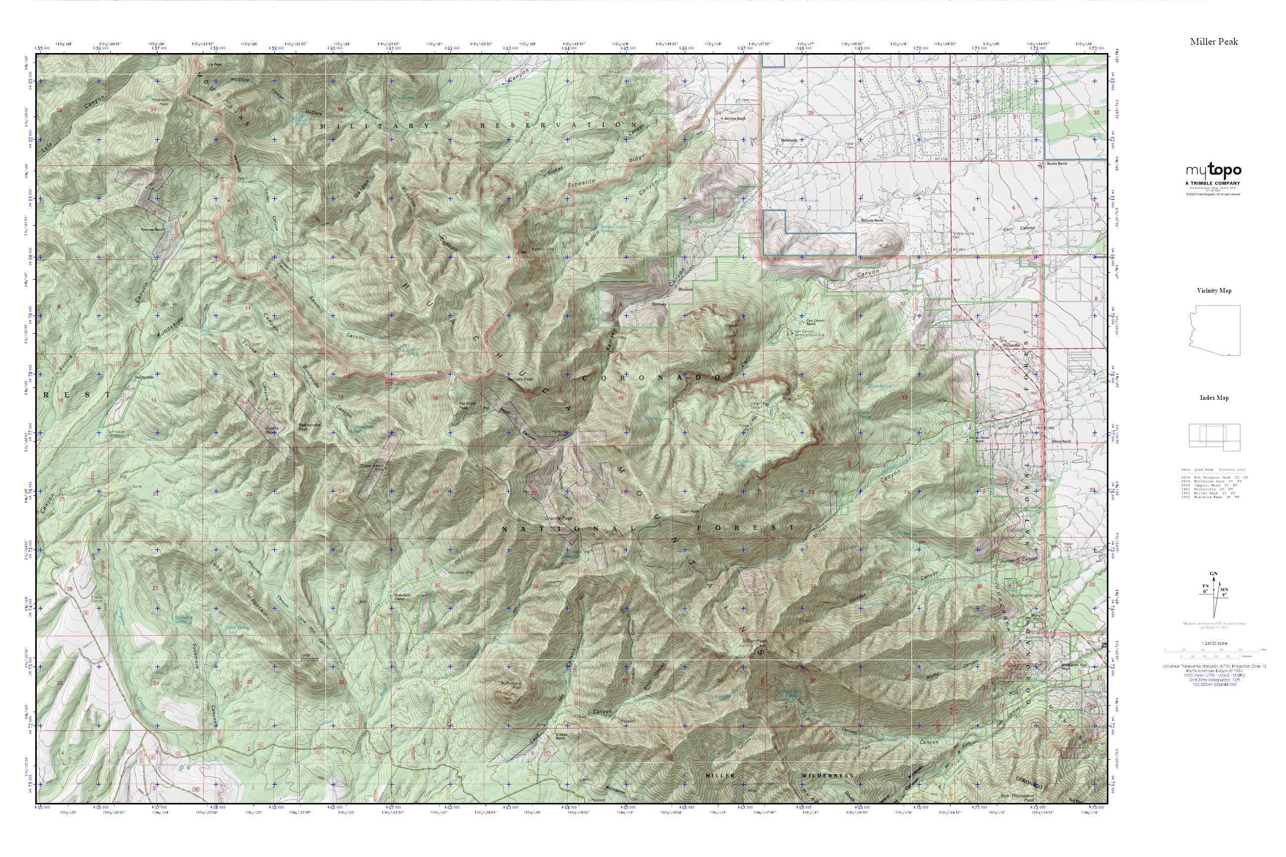 Miller Peak MyTopo Explorer Series Map – MyTopo Map Store