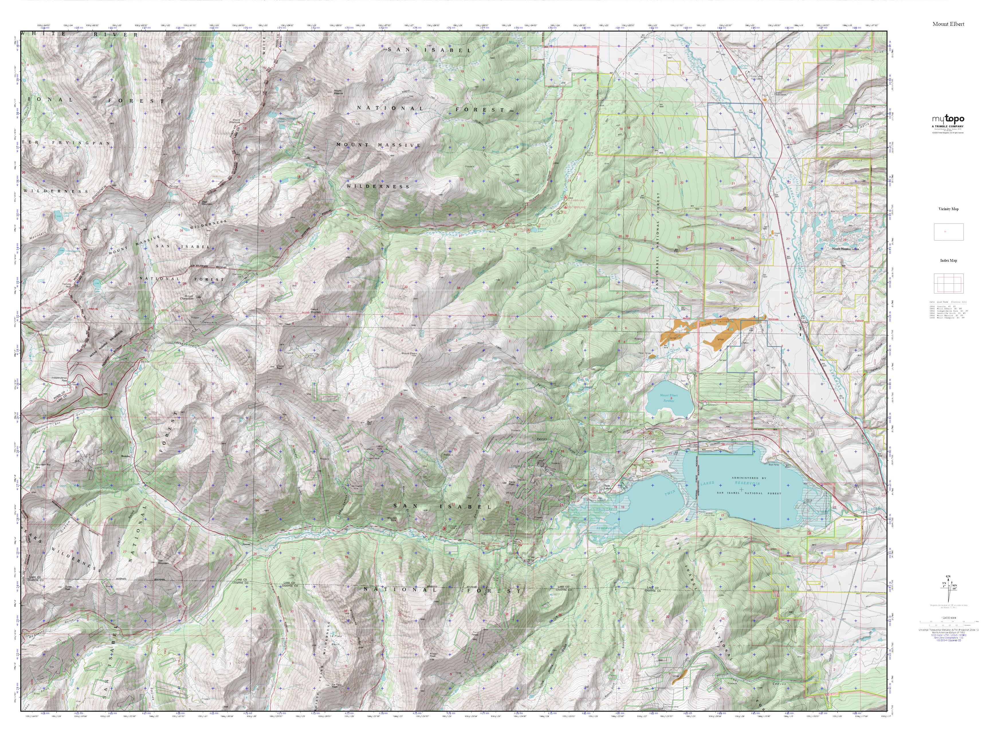 Mount Elbert MyTopo Explorer Series Map – MyTopo Map Store