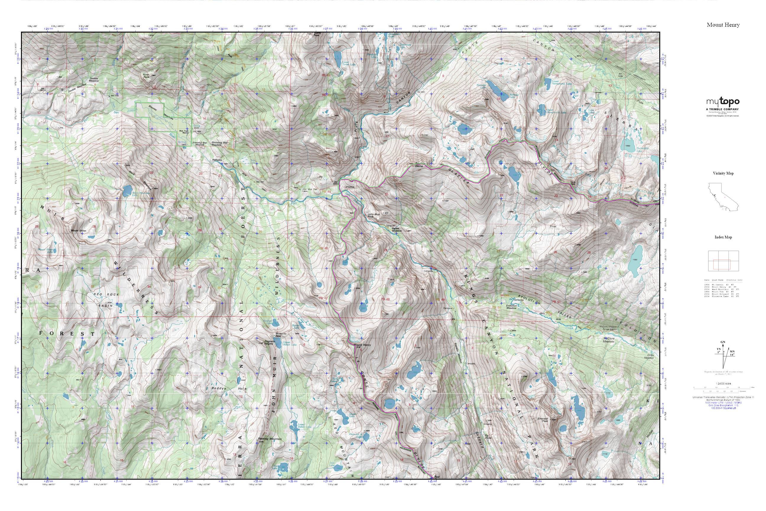Mount Henry MyTopo Explorer Series Map – MyTopo Map Store