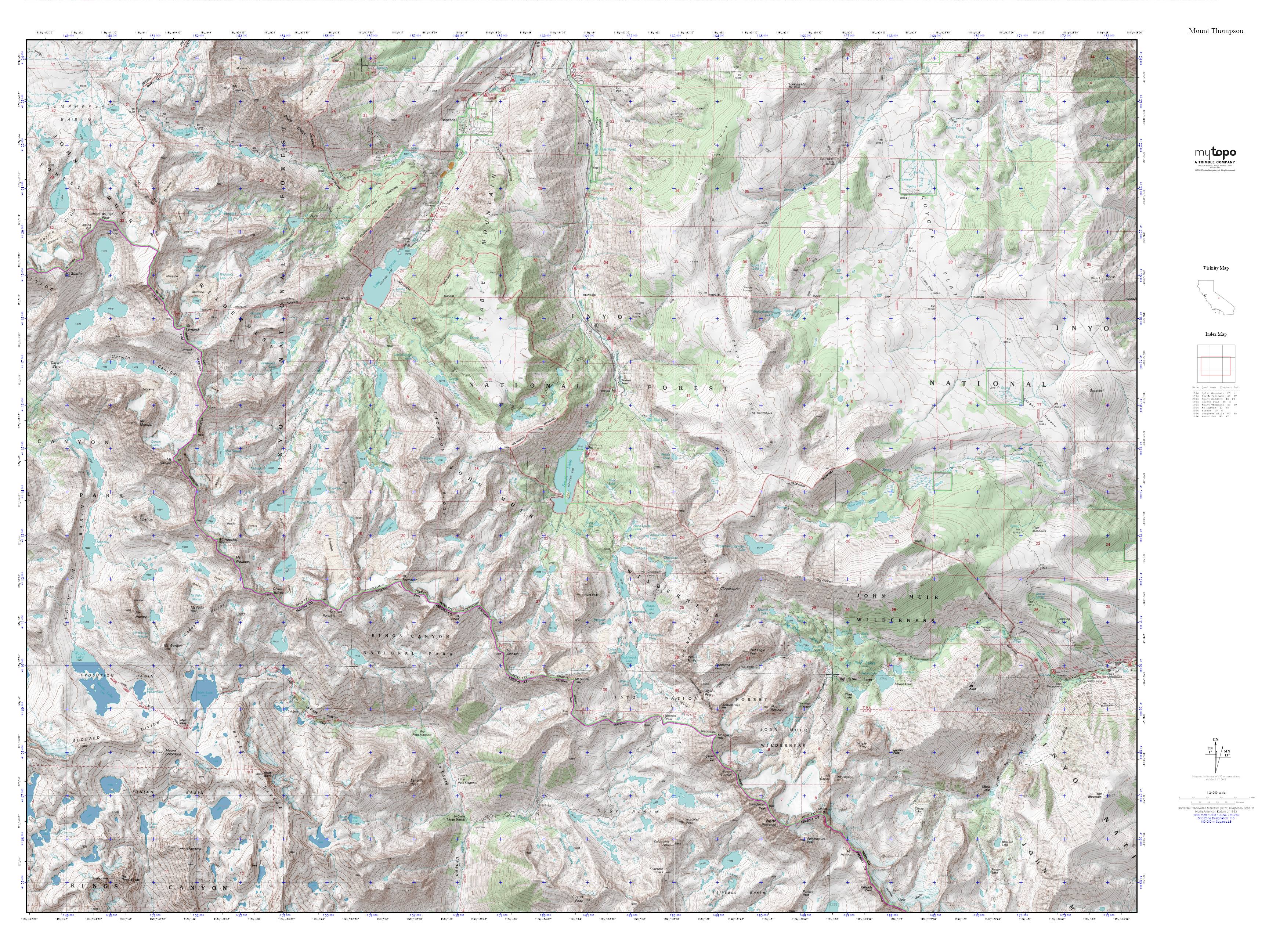 Mount Thompson MyTopo Explorer Series Map – MyTopo Map Store