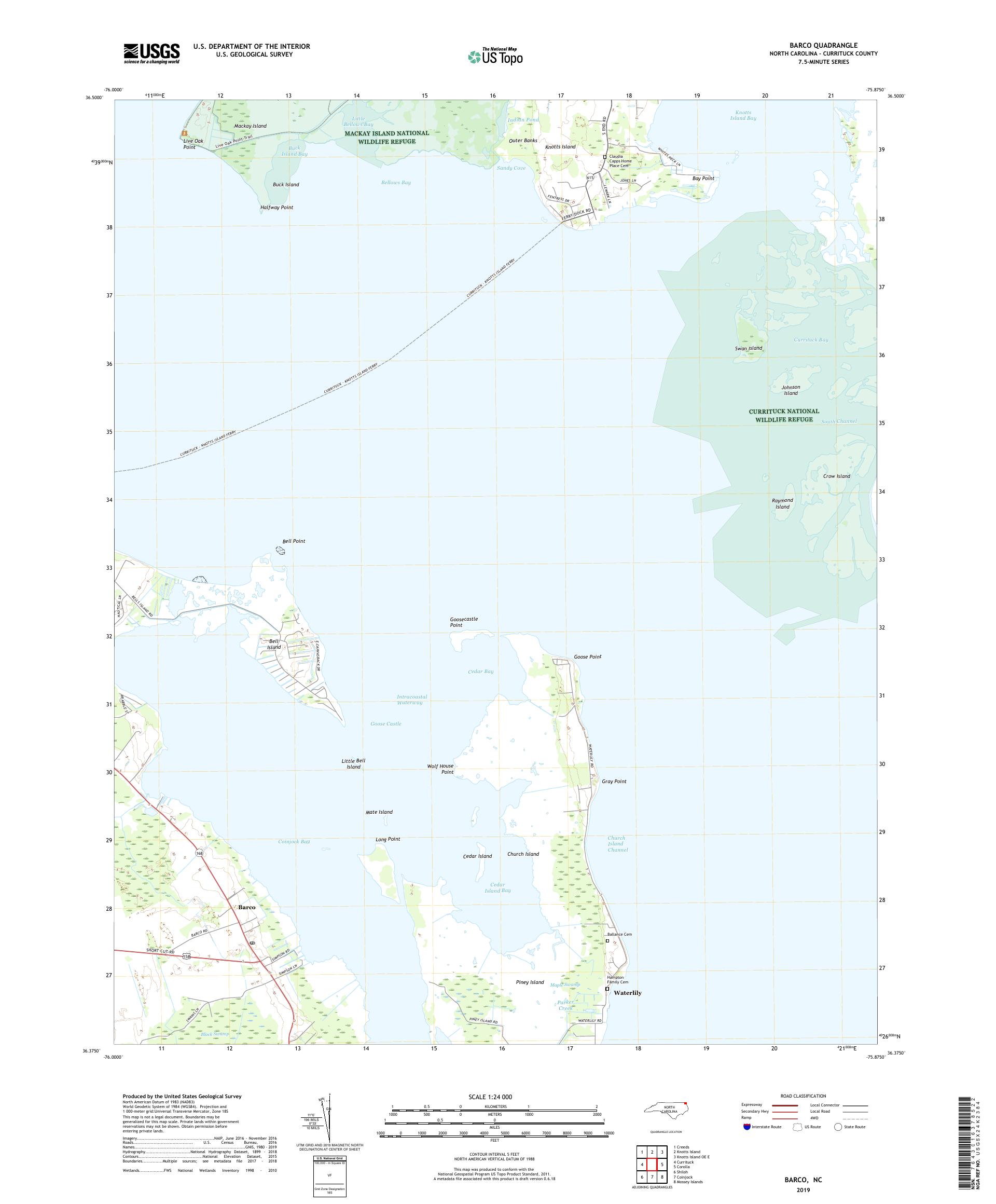 Barco North Carolina US Topo Map – MyTopo Map Store