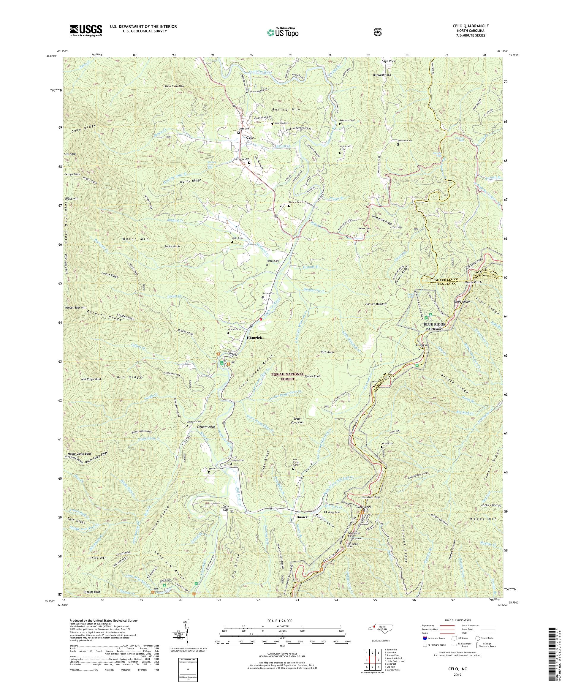 Celo North Carolina US Topo Map – MyTopo Map Store