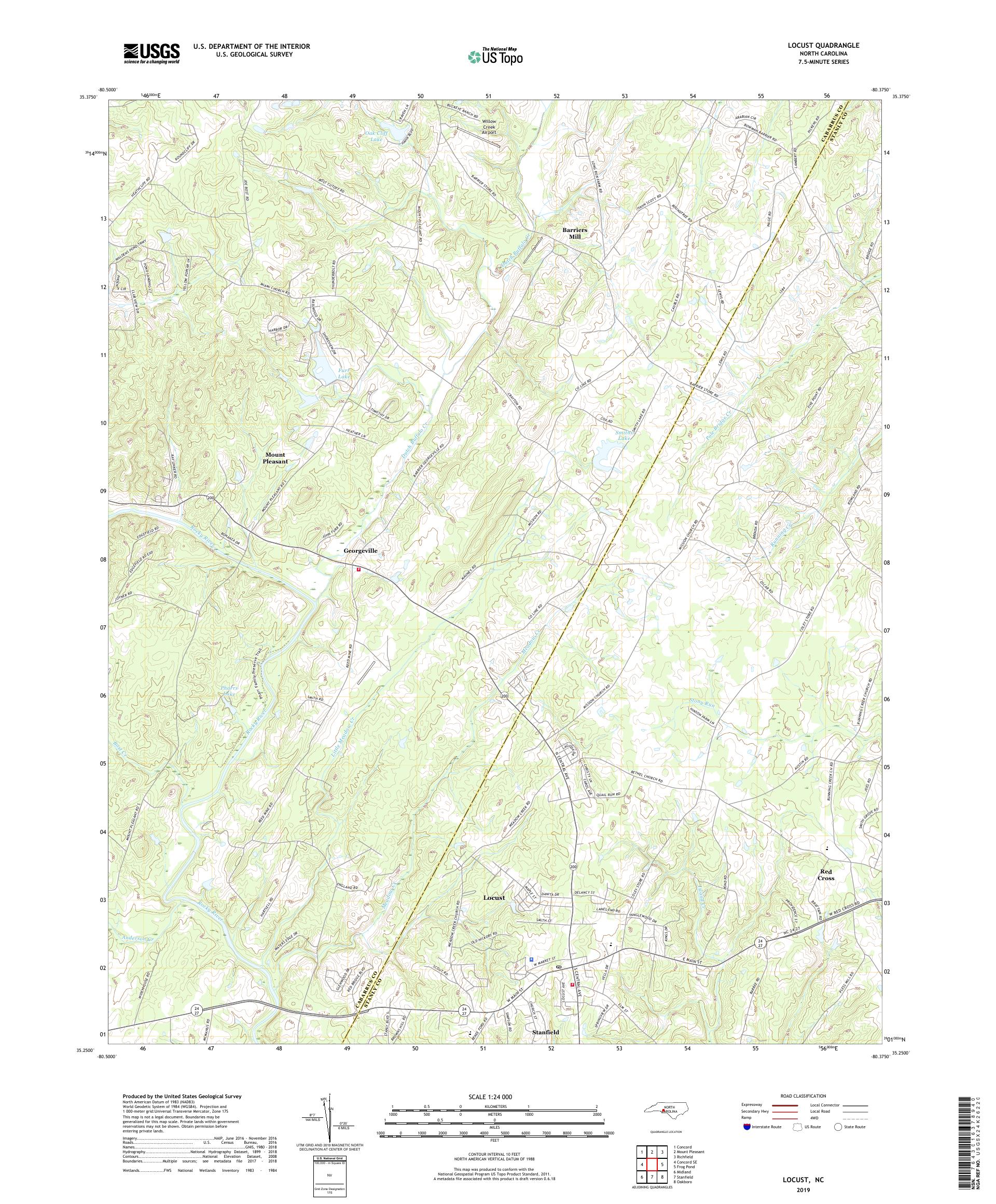 Locust North Carolina US Topo Map – MyTopo Map Store