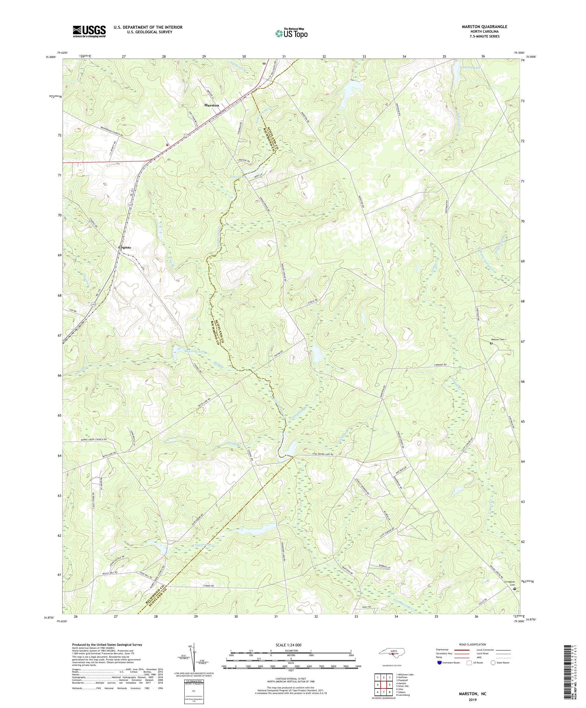 Marston North Carolina US Topo Map – MyTopo Map Store