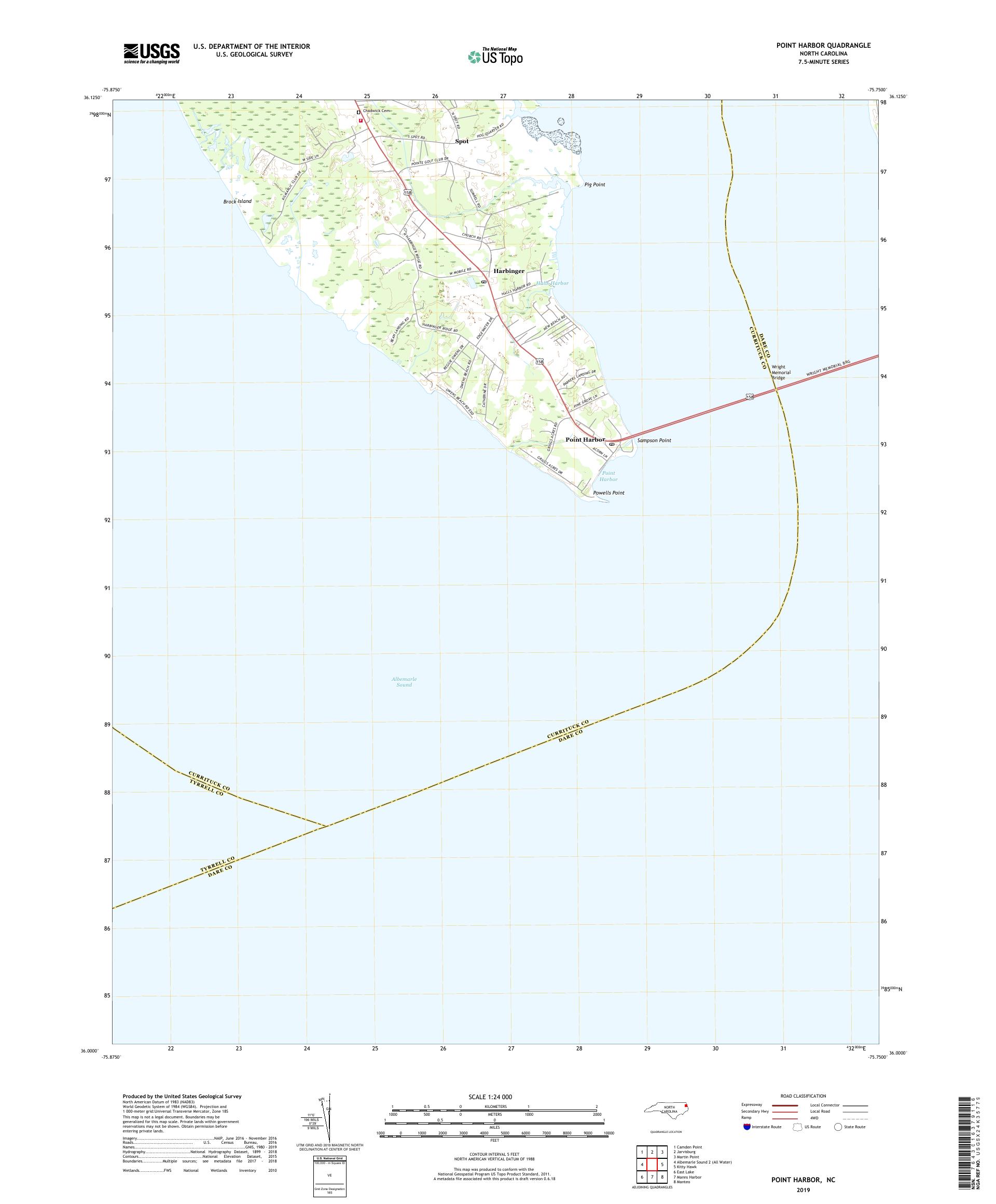 Point Harbor North Carolina US Topo Map – MyTopo Map Store