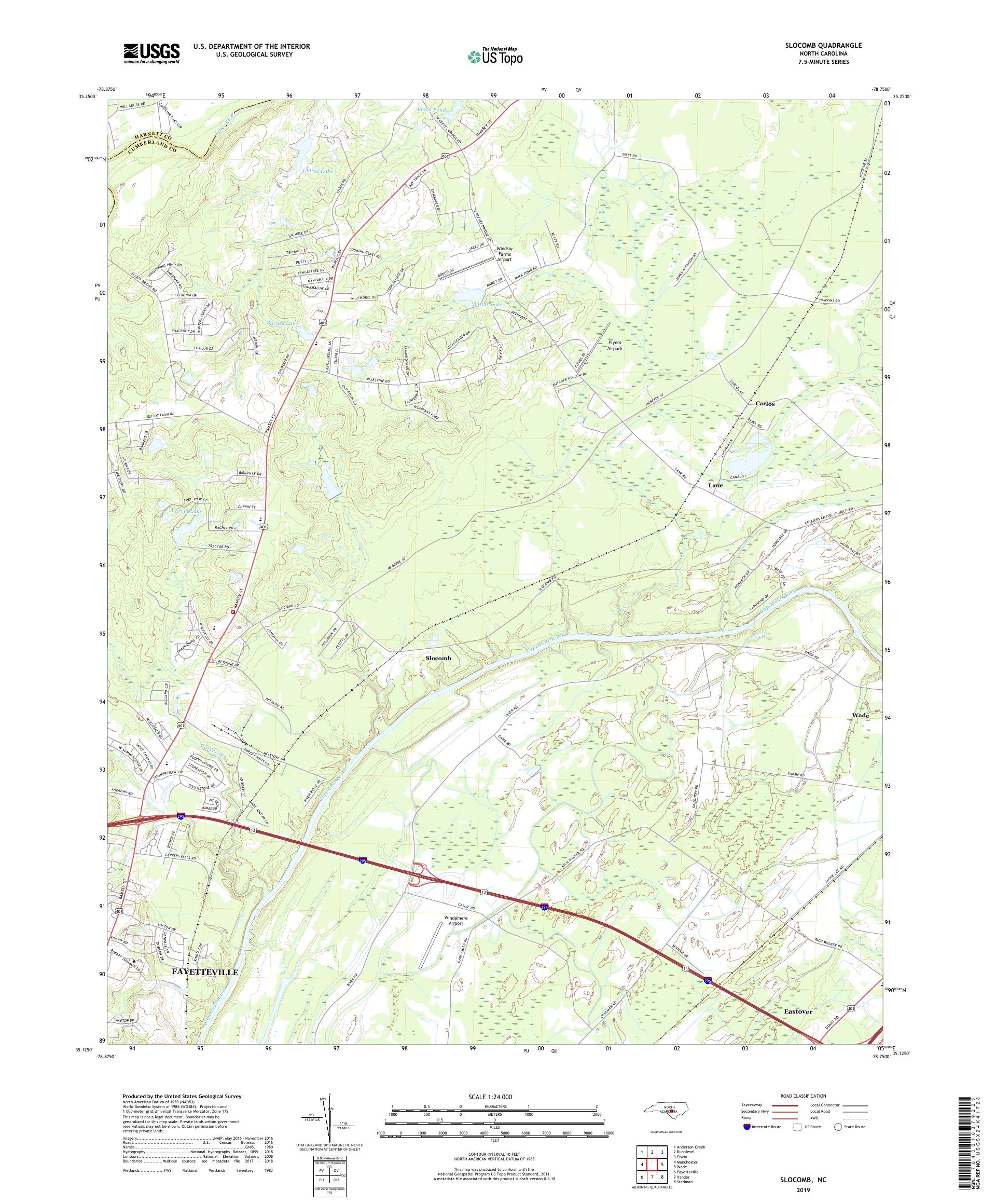 Slocomb North Carolina US Topo Map – MyTopo Map Store