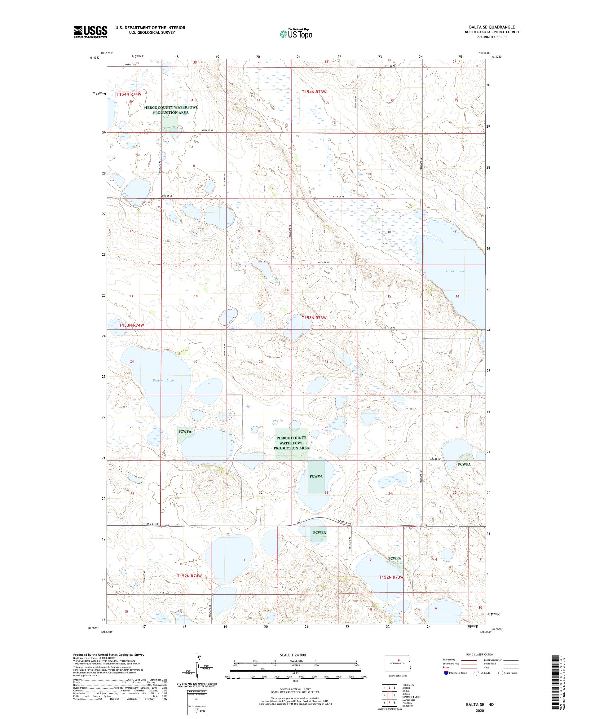 Balta SE North Dakota US Topo Map – MyTopo Map Store