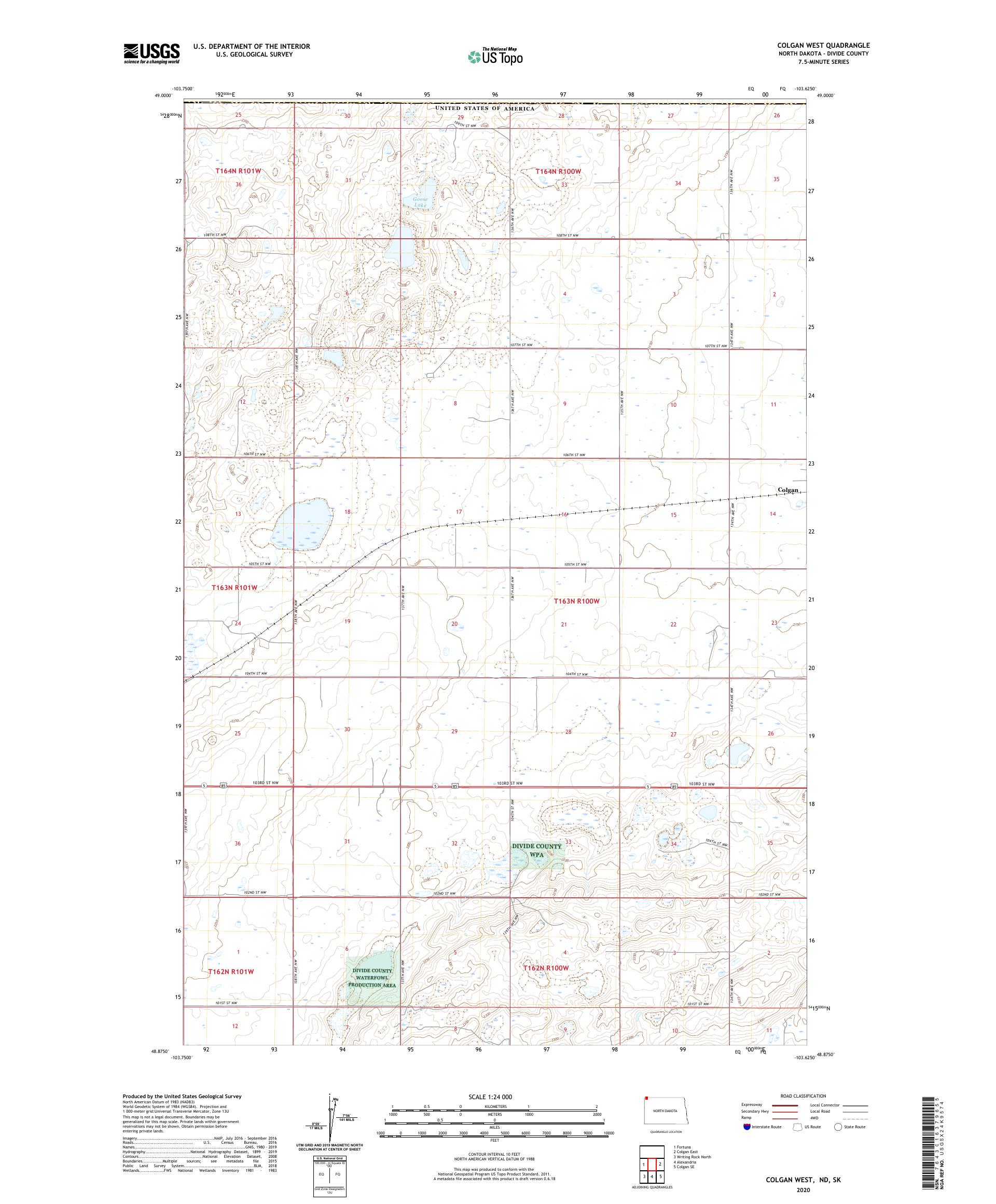 Colgan West North Dakota US Topo Map – MyTopo Map Store