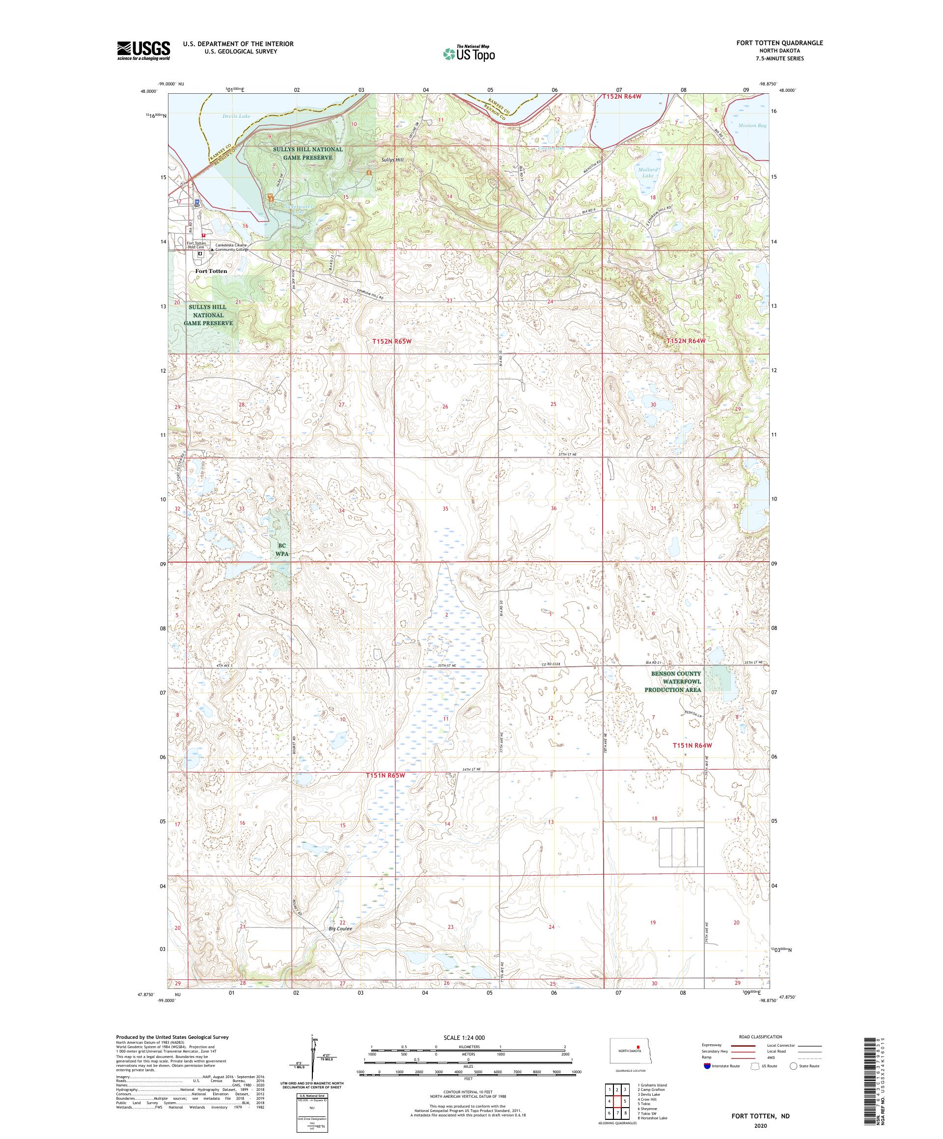Fort Totten North Dakota US Topo Map – MyTopo Map Store