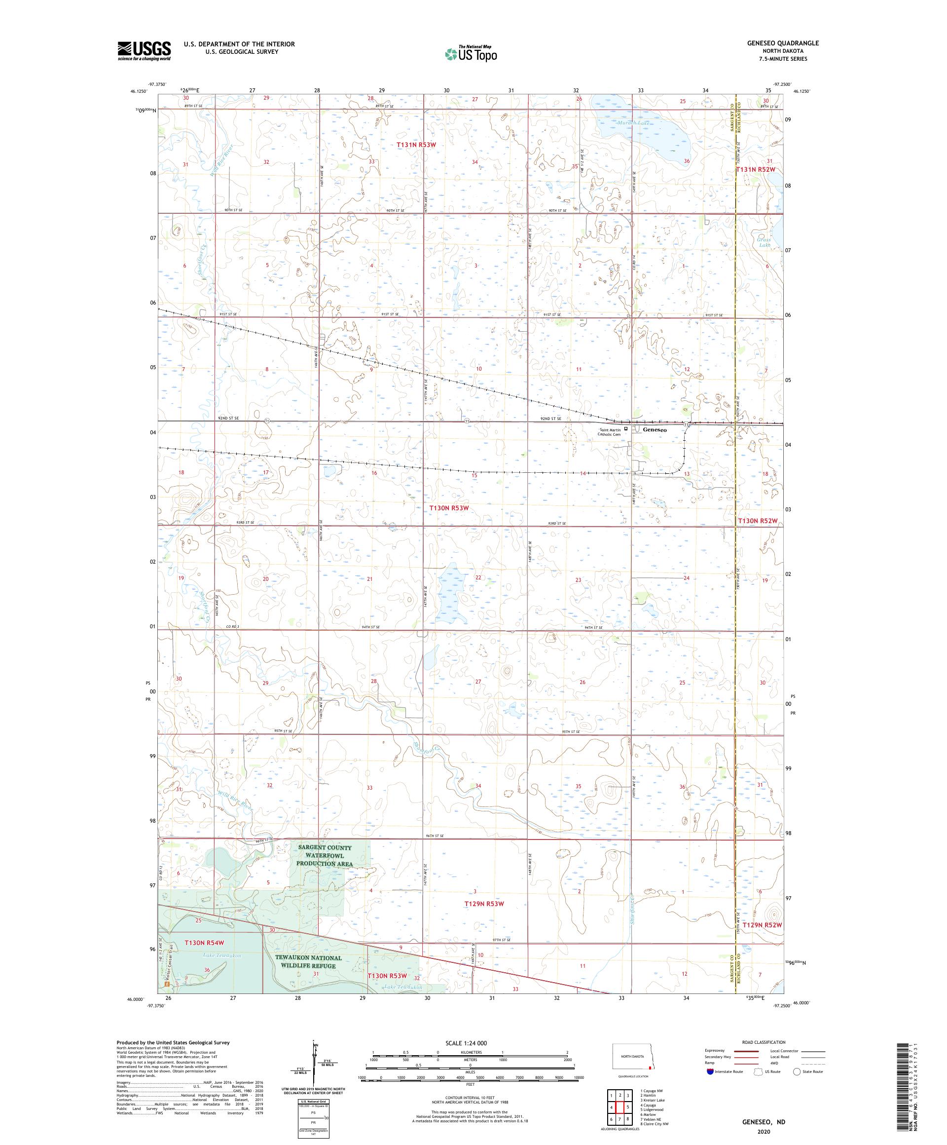Geneseo North Dakota US Topo Map – MyTopo Map Store