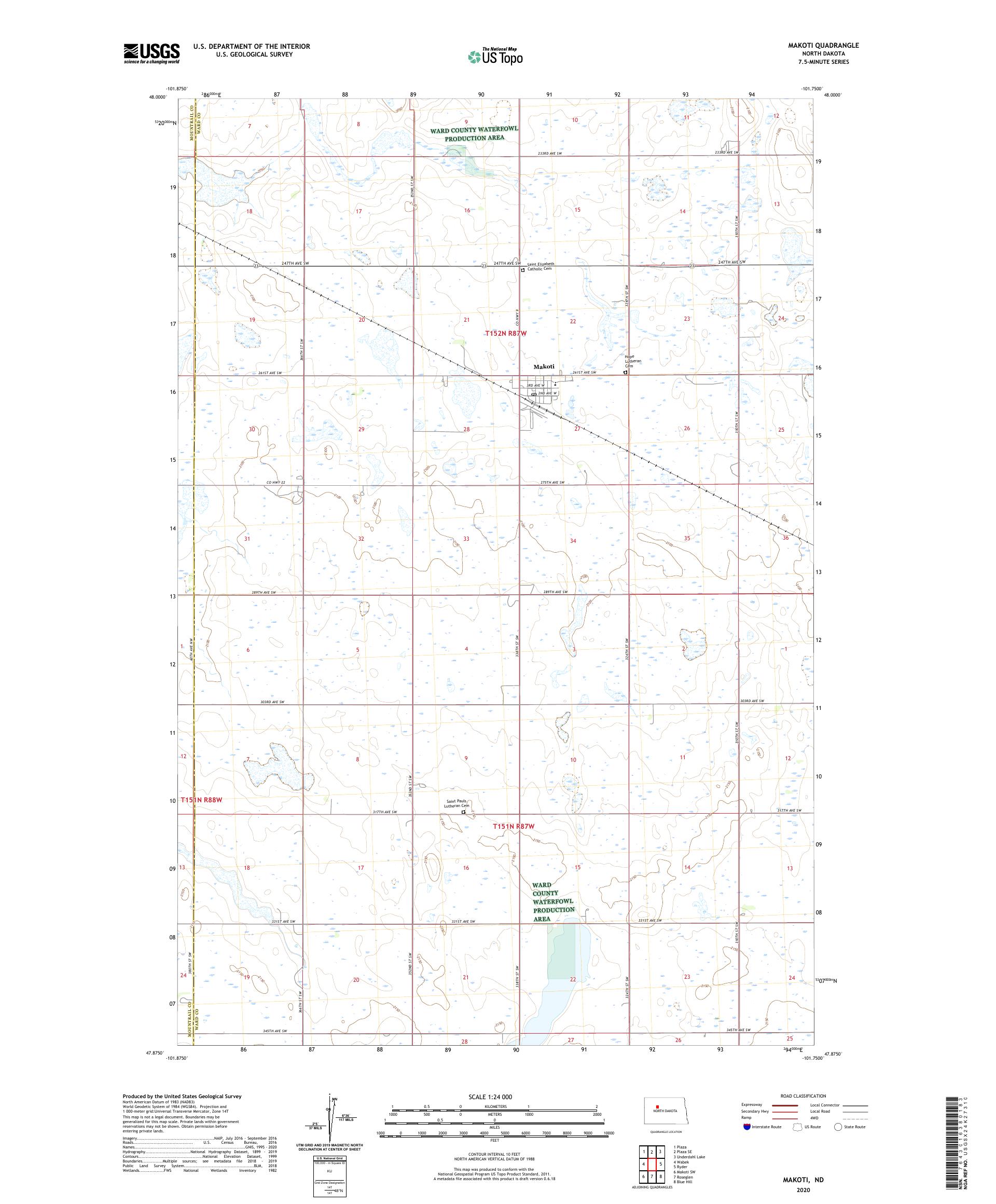 Makoti North Dakota US Topo Map – MyTopo Map Store