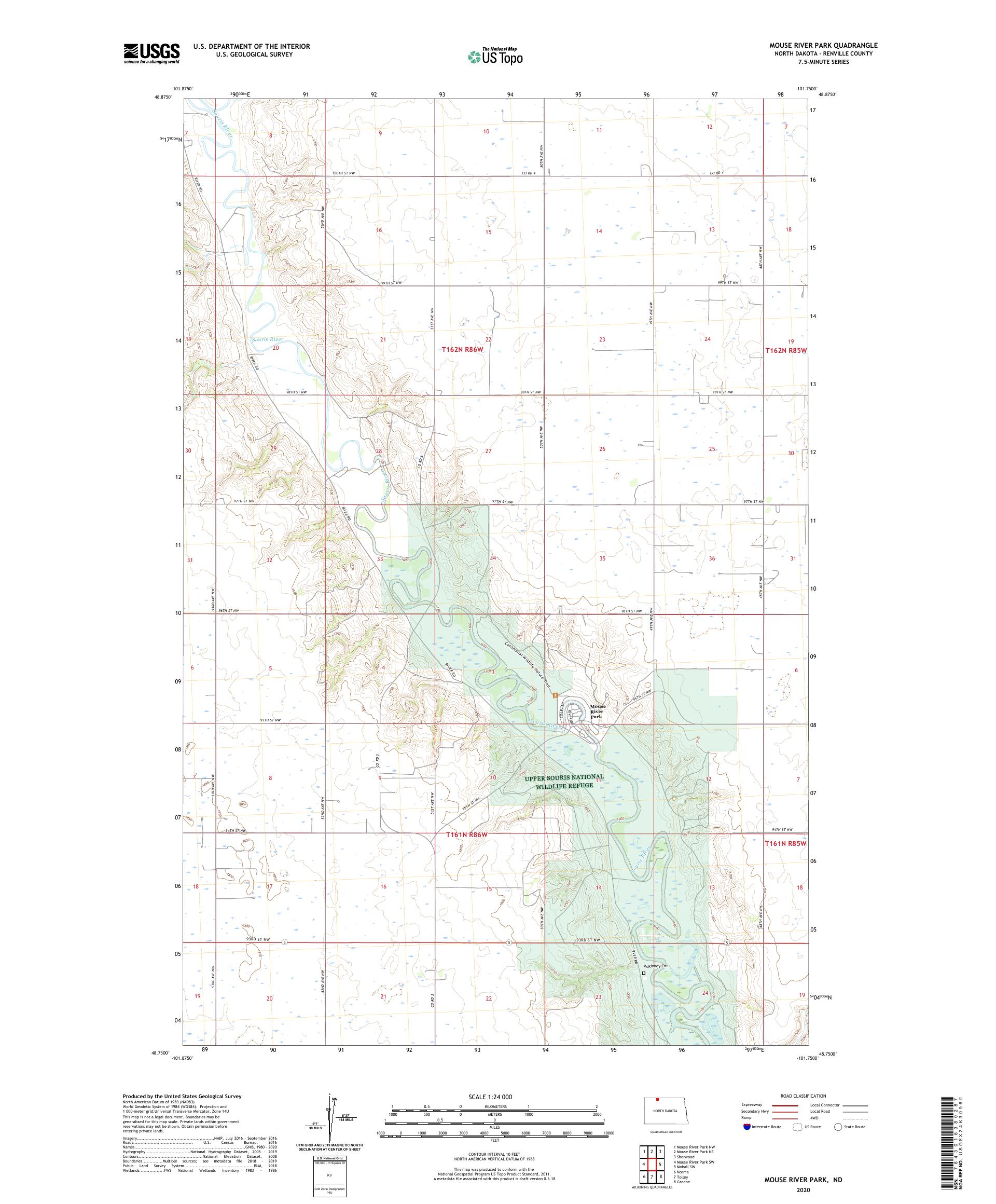 Mouse River Park North Dakota US Topo Map – MyTopo Map Store