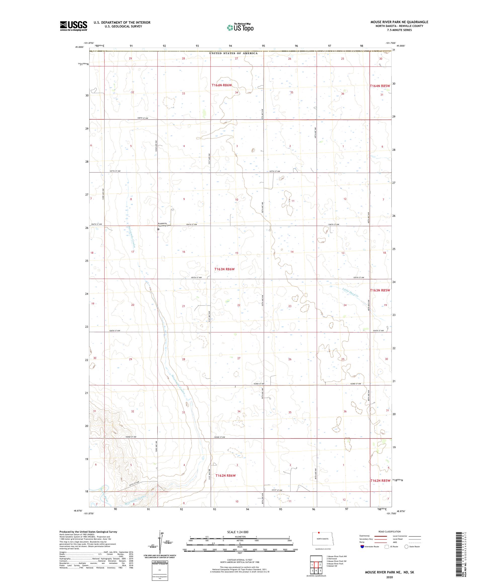 Mouse River Park NE North Dakota US Topo Map – MyTopo Map Store