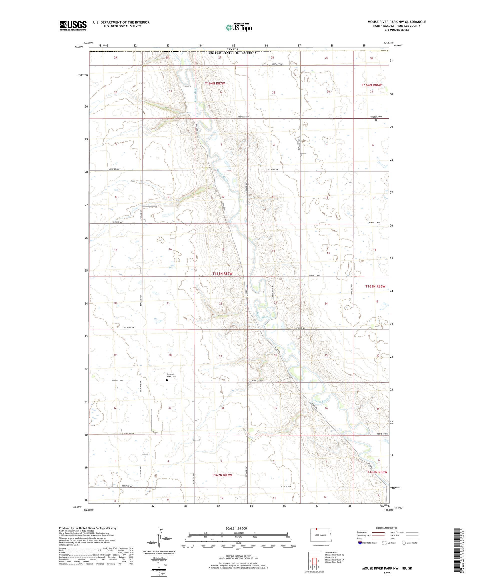 Mouse River Park NW North Dakota US Topo Map – MyTopo Map Store