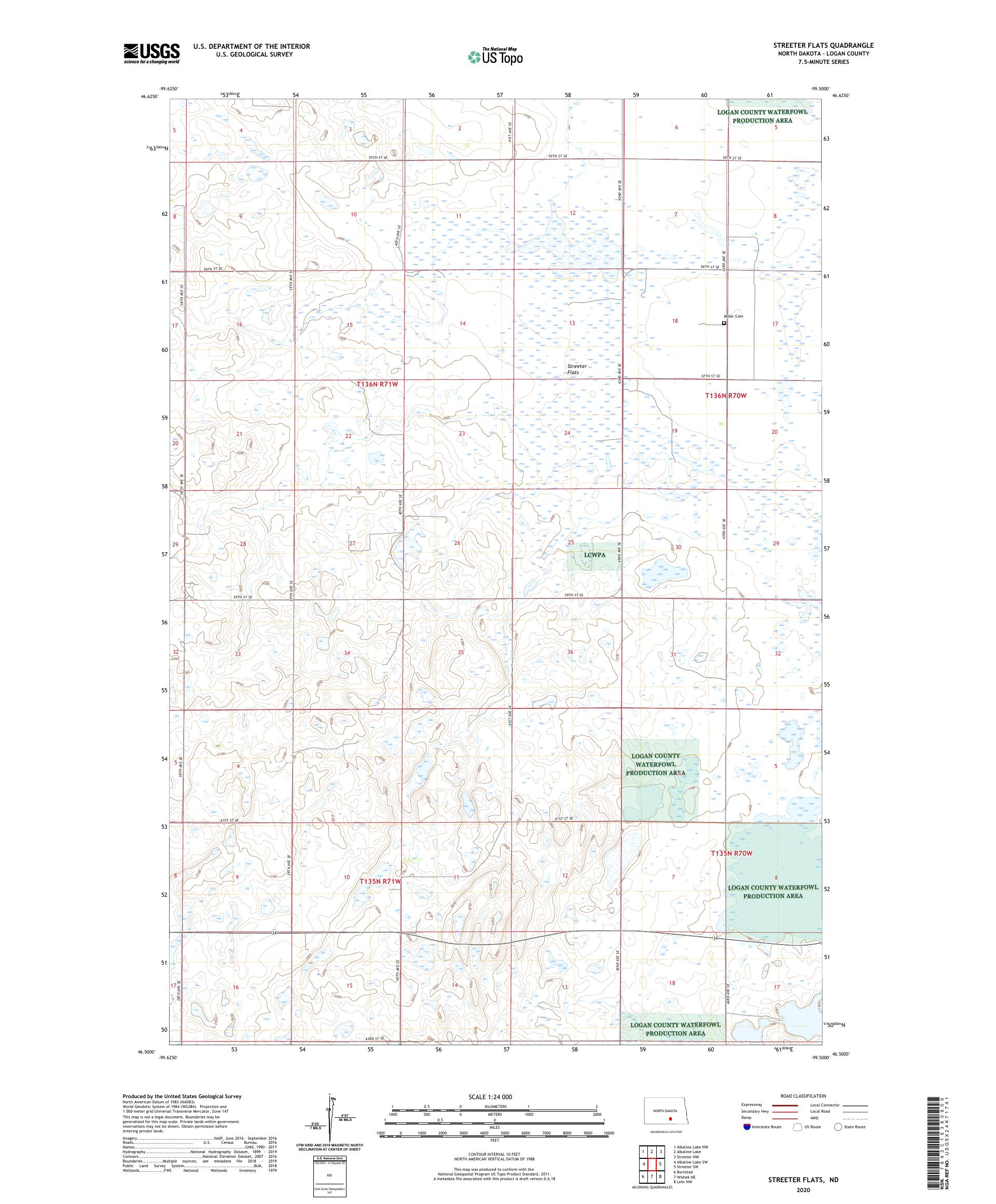 Streeter Flats North Dakota US Topo Map – MyTopo Map Store