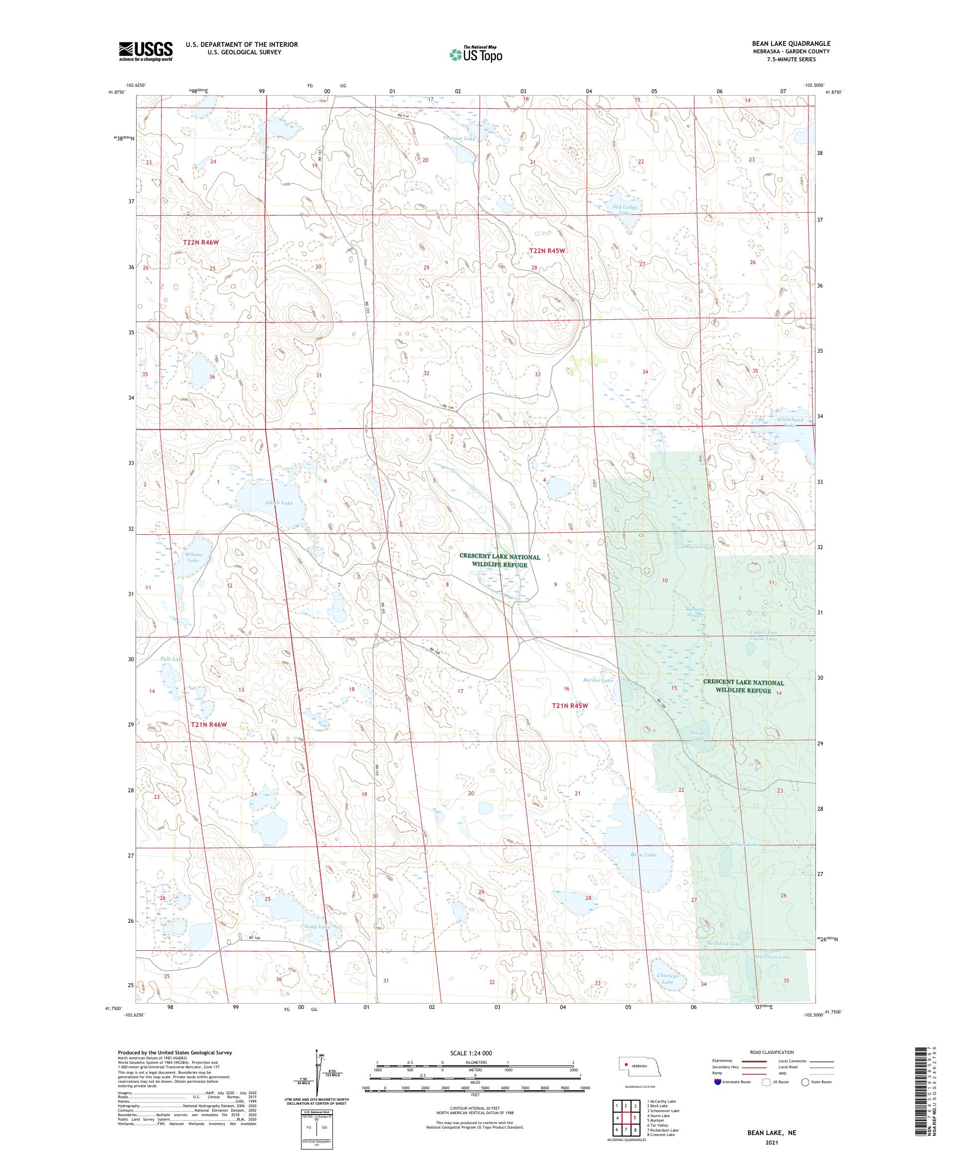 Bean Lake Nebraska US Topo Map – MyTopo Map Store