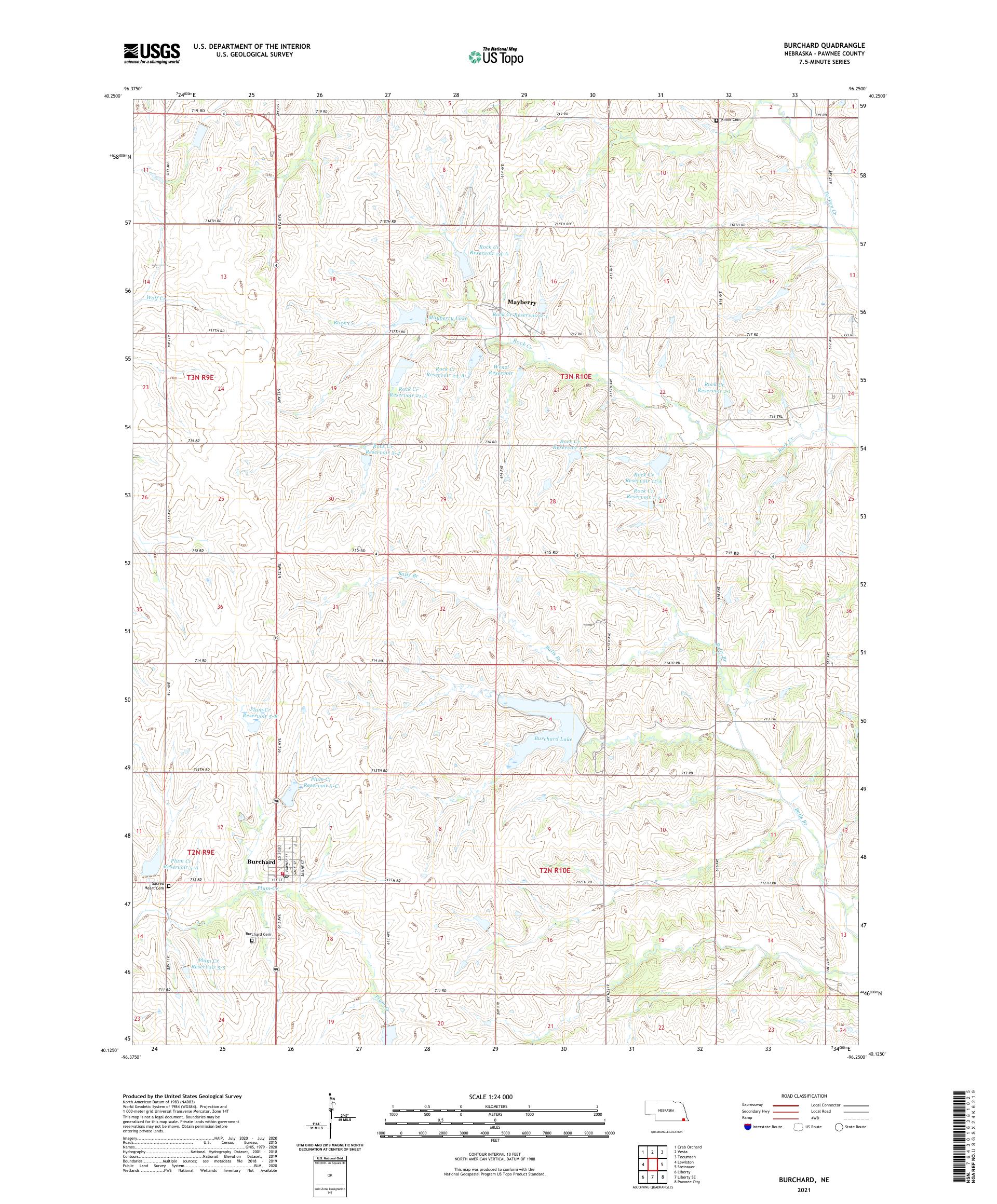 Burchard Nebraska US Topo Map – MyTopo Map Store