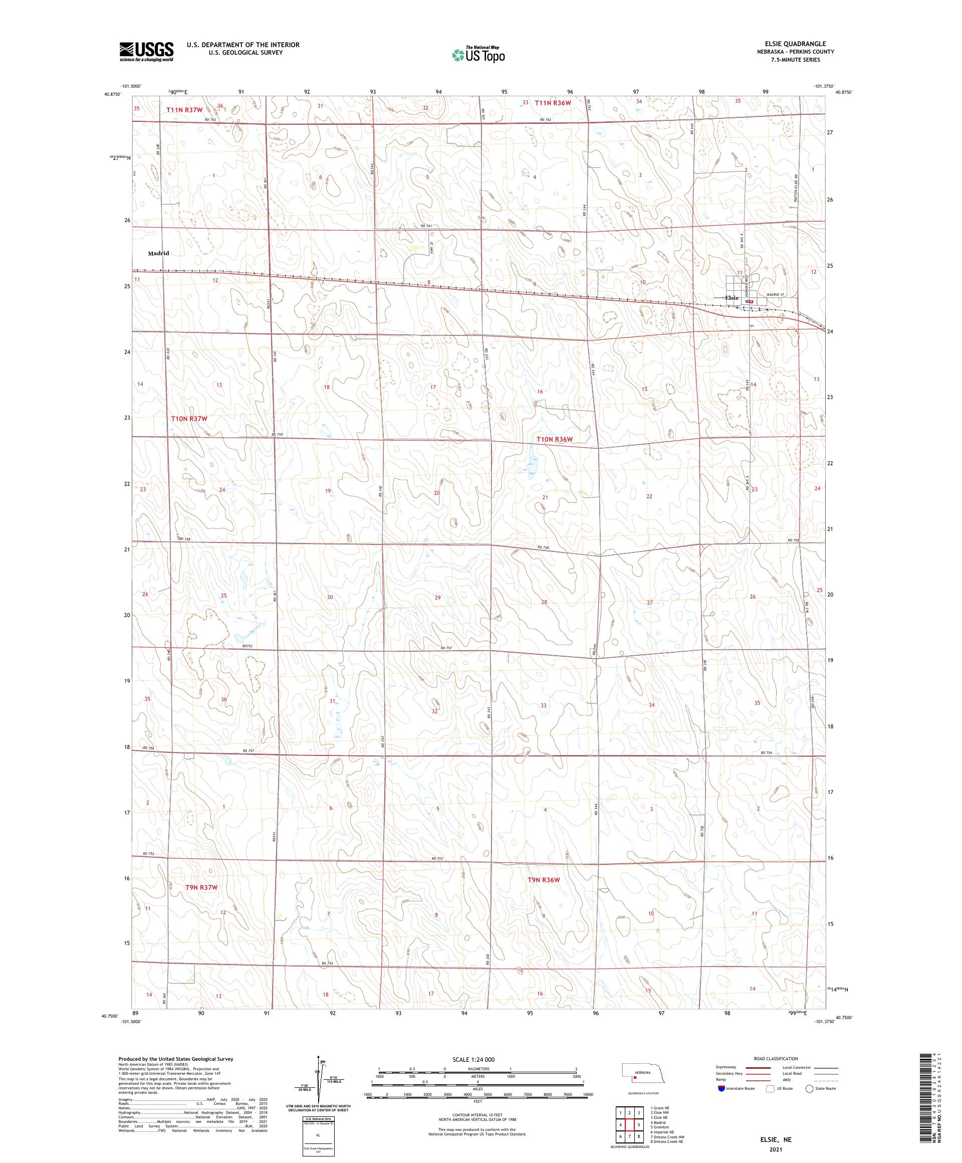 Elsie Nebraska US Topo Map – MyTopo Map Store