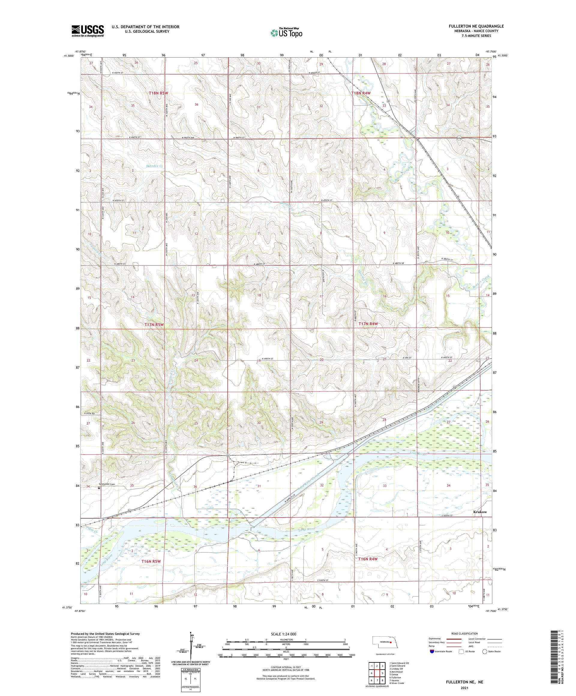 Fullerton NE Nebraska US Topo Map – MyTopo Map Store
