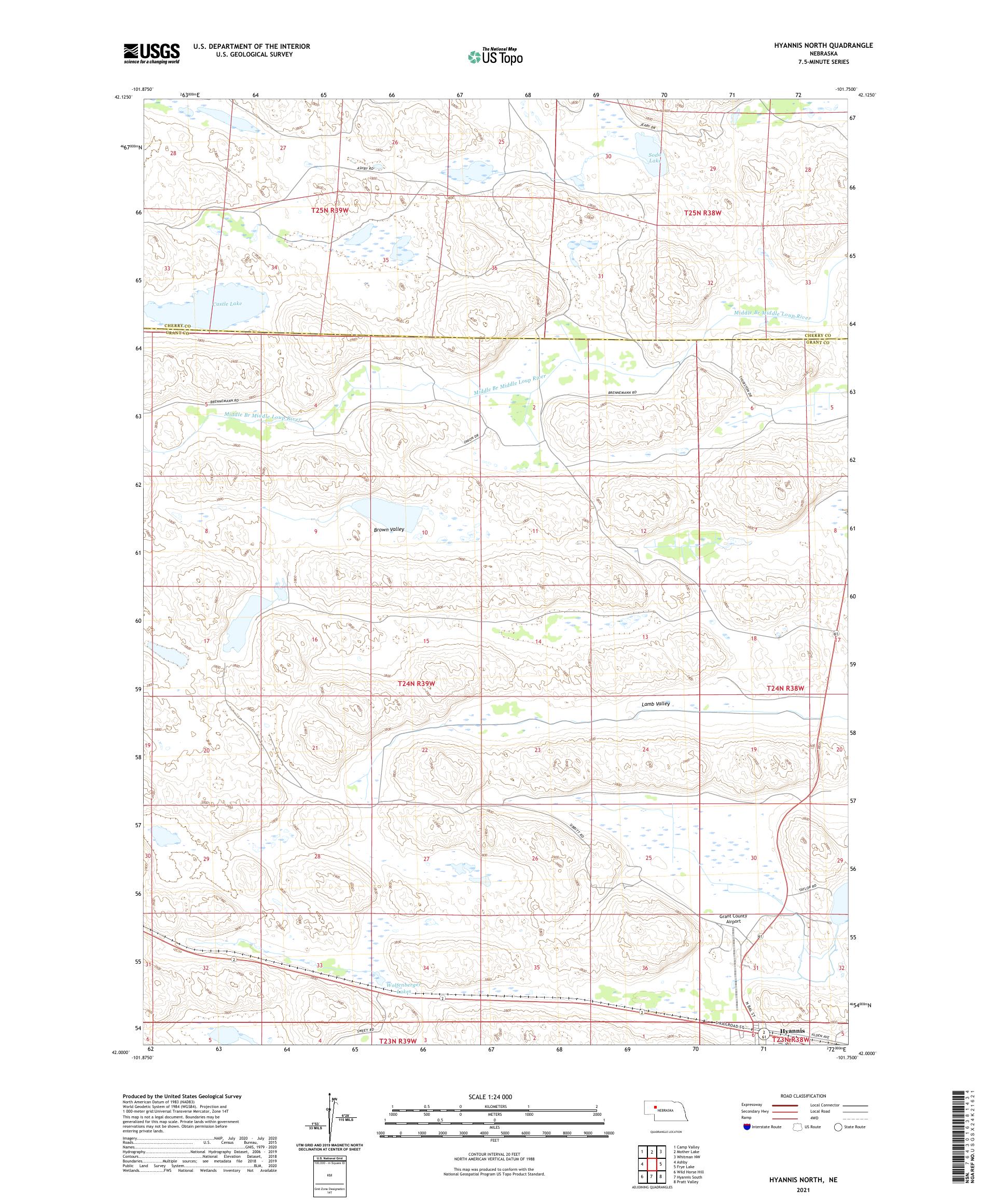 Hyannis North Nebraska US Topo Map – MyTopo Map Store