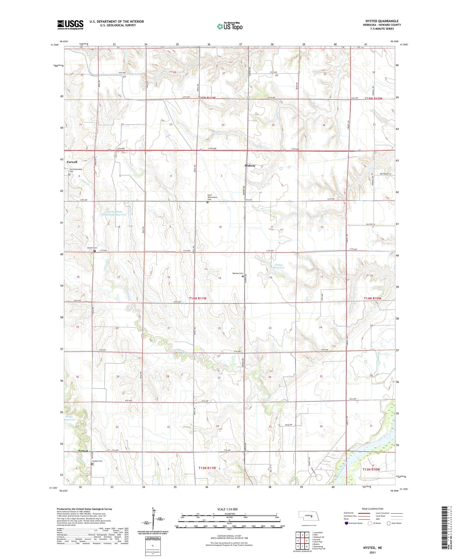 Nysted Nebraska US Topo Map – MyTopo Map Store