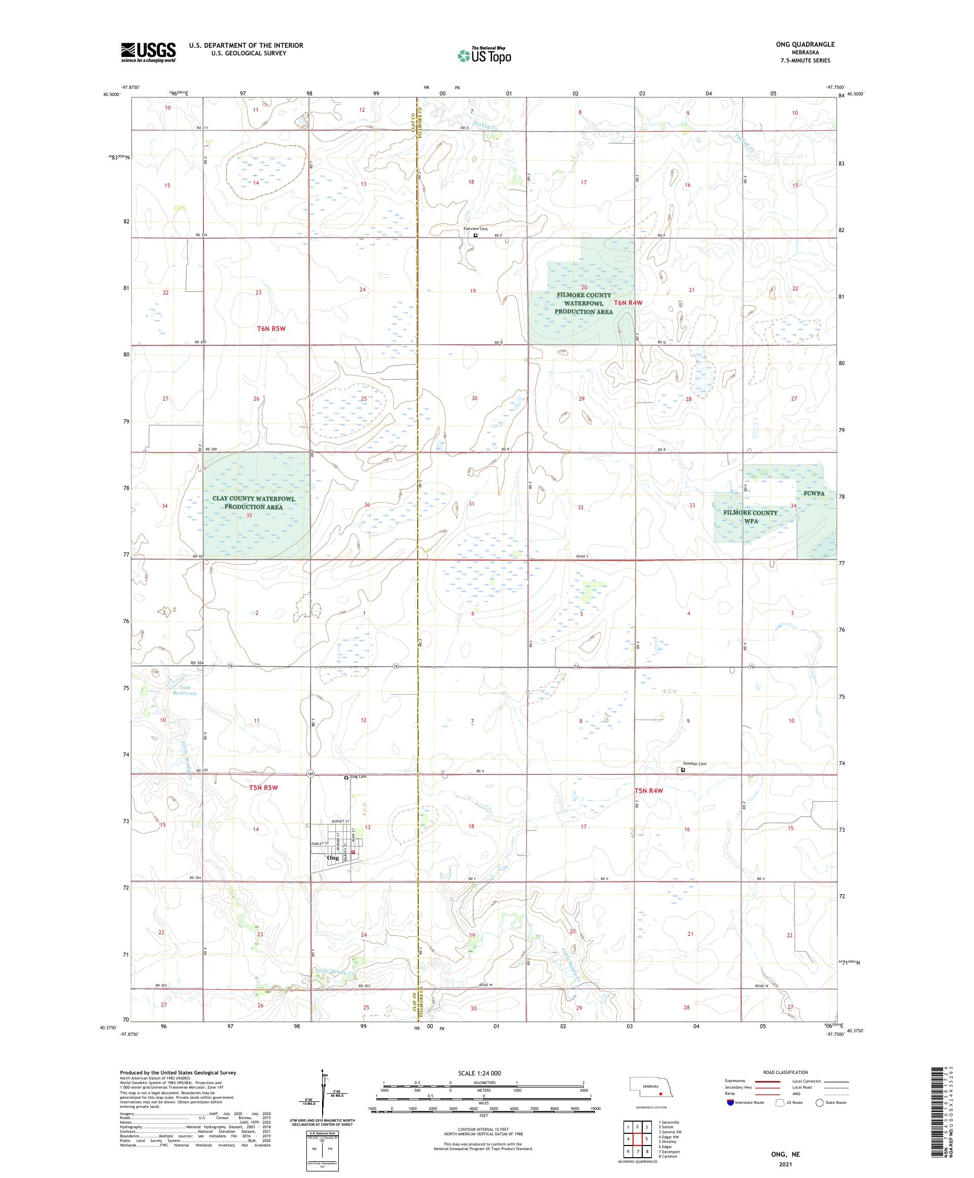 Ong Nebraska US Topo Map – MyTopo Map Store