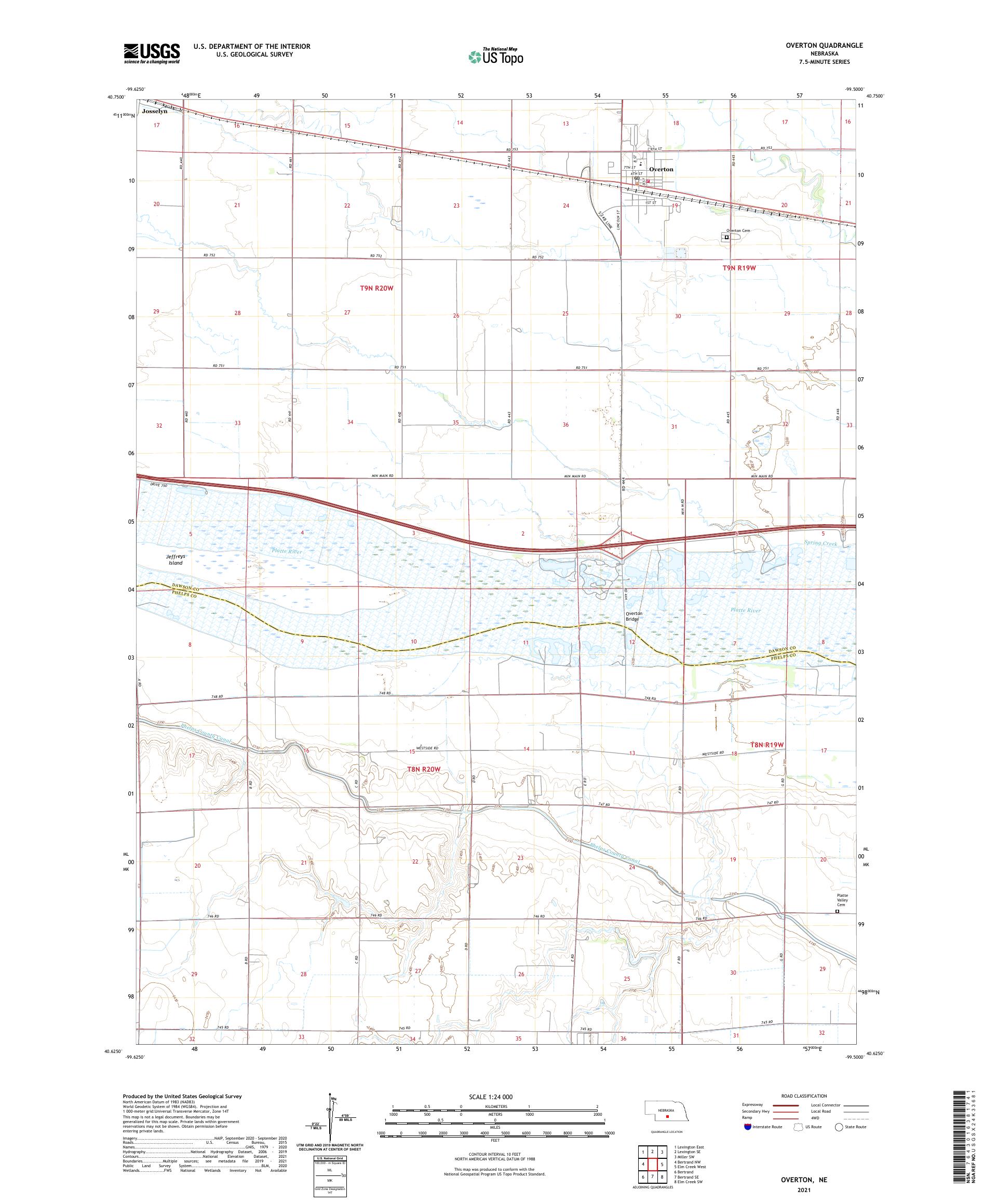 Overton Nebraska US Topo Map – MyTopo Map Store