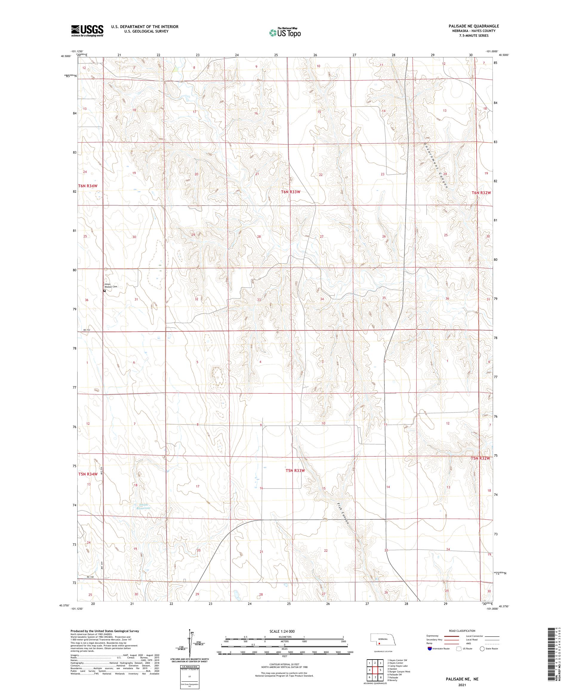 Palisade NE Nebraska US Topo Map – MyTopo Map Store