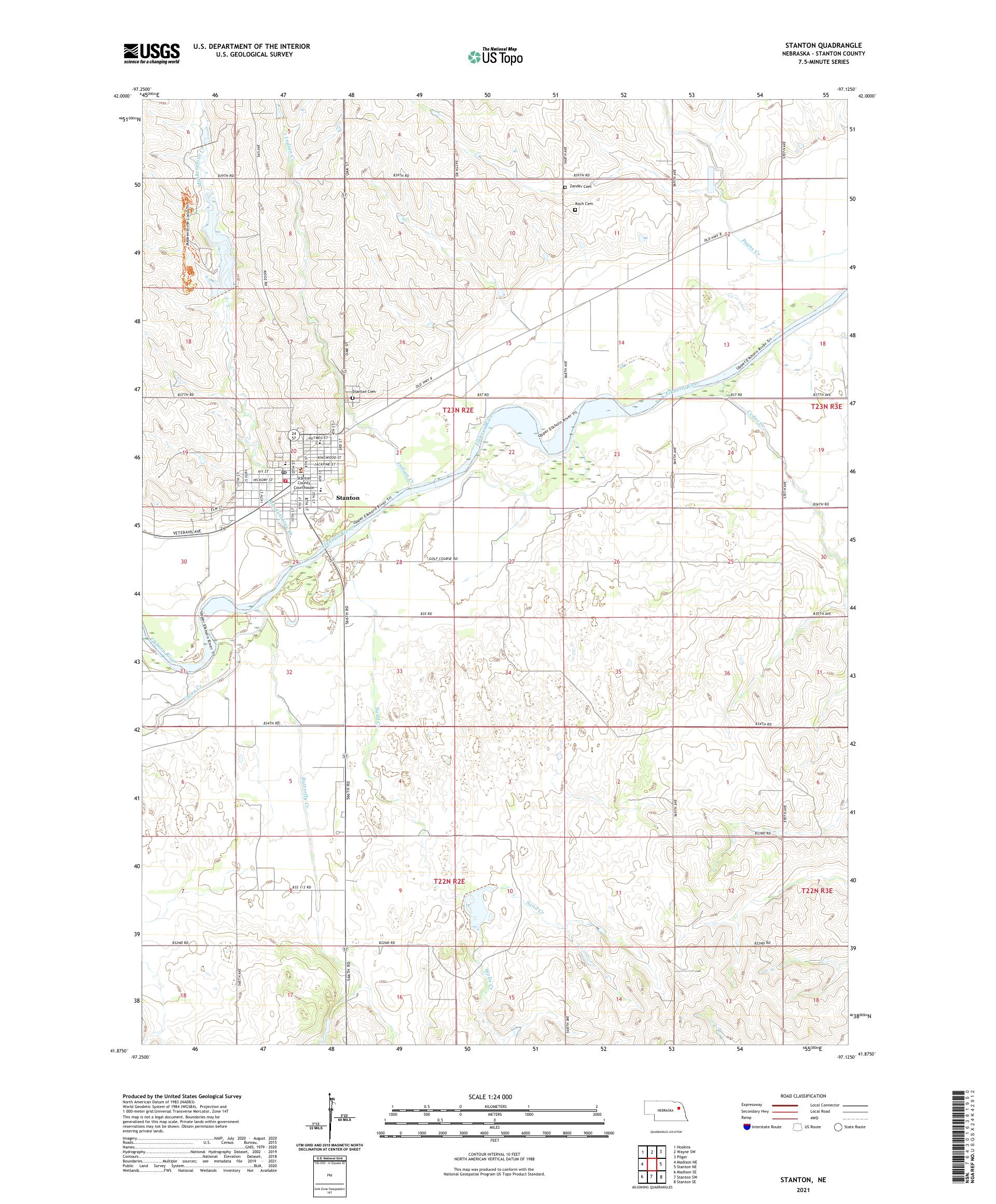 Stanton Nebraska US Topo Map – MyTopo Map Store