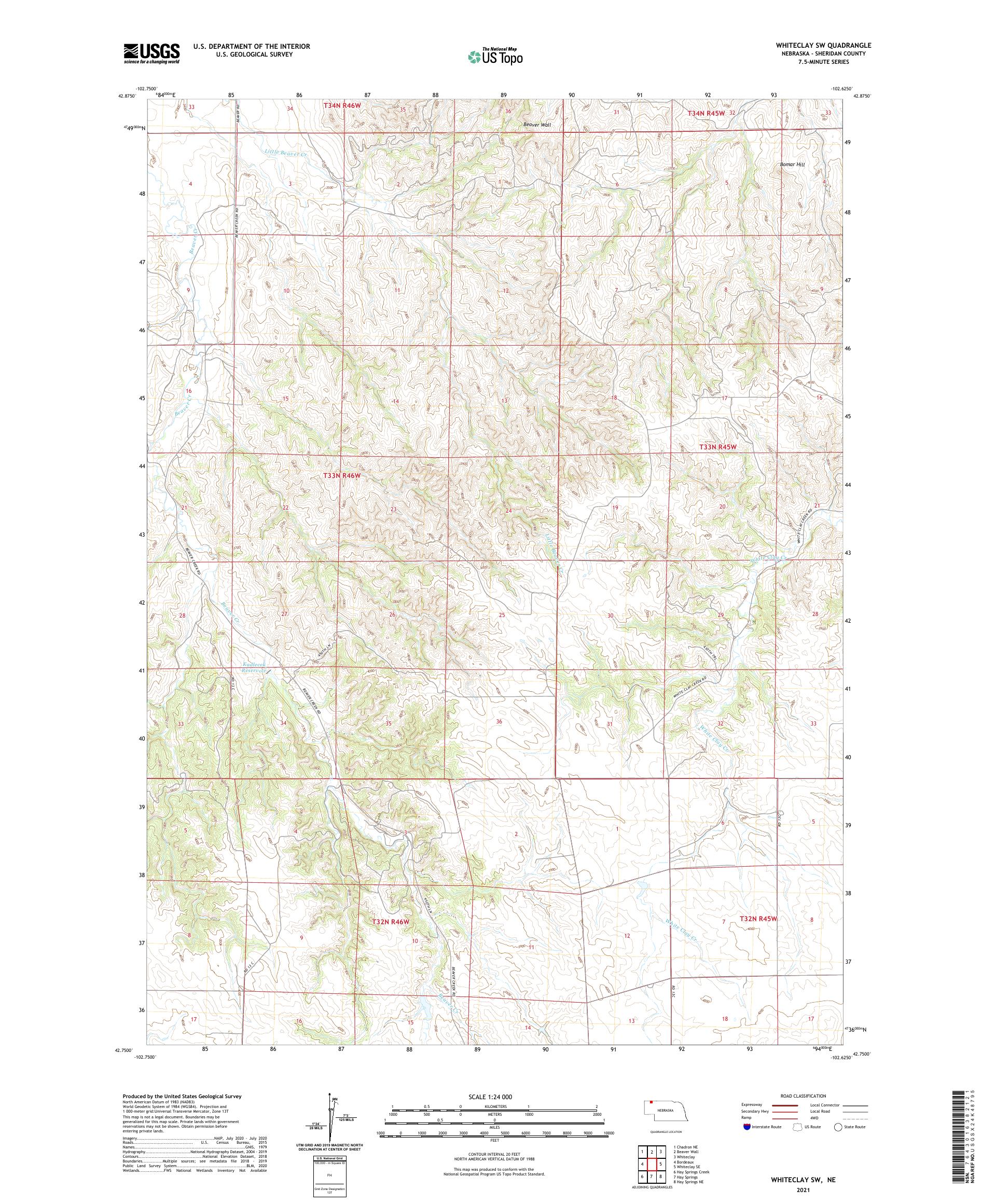 Whiteclay SW Nebraska US Topo Map – MyTopo Map Store