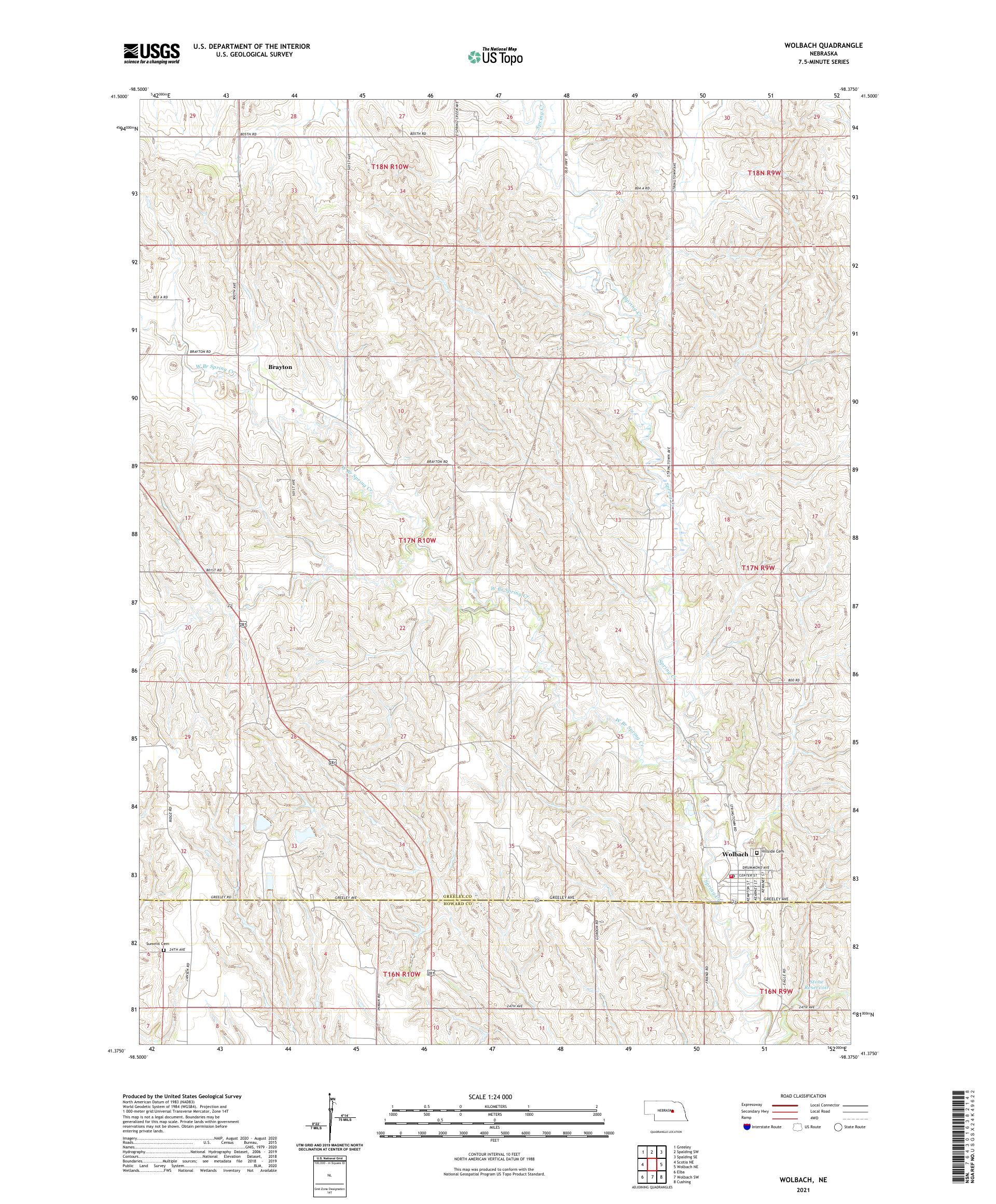 Wolbach Nebraska US Topo Map – MyTopo Map Store