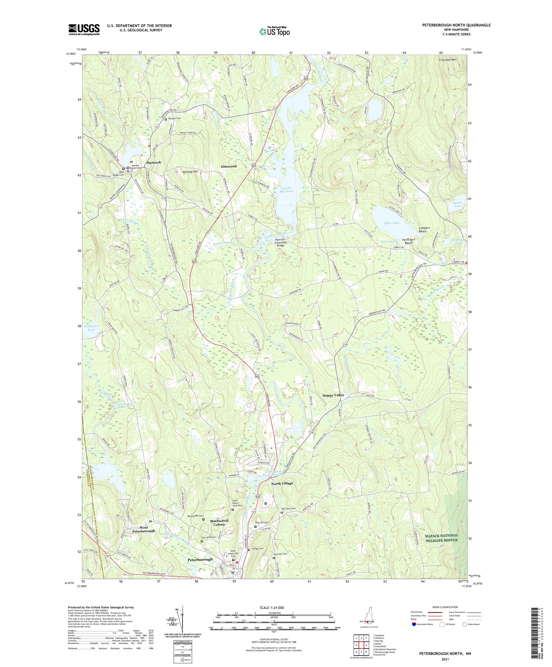 Peterborough North New Hampshire US Topo Map – MyTopo Map Store