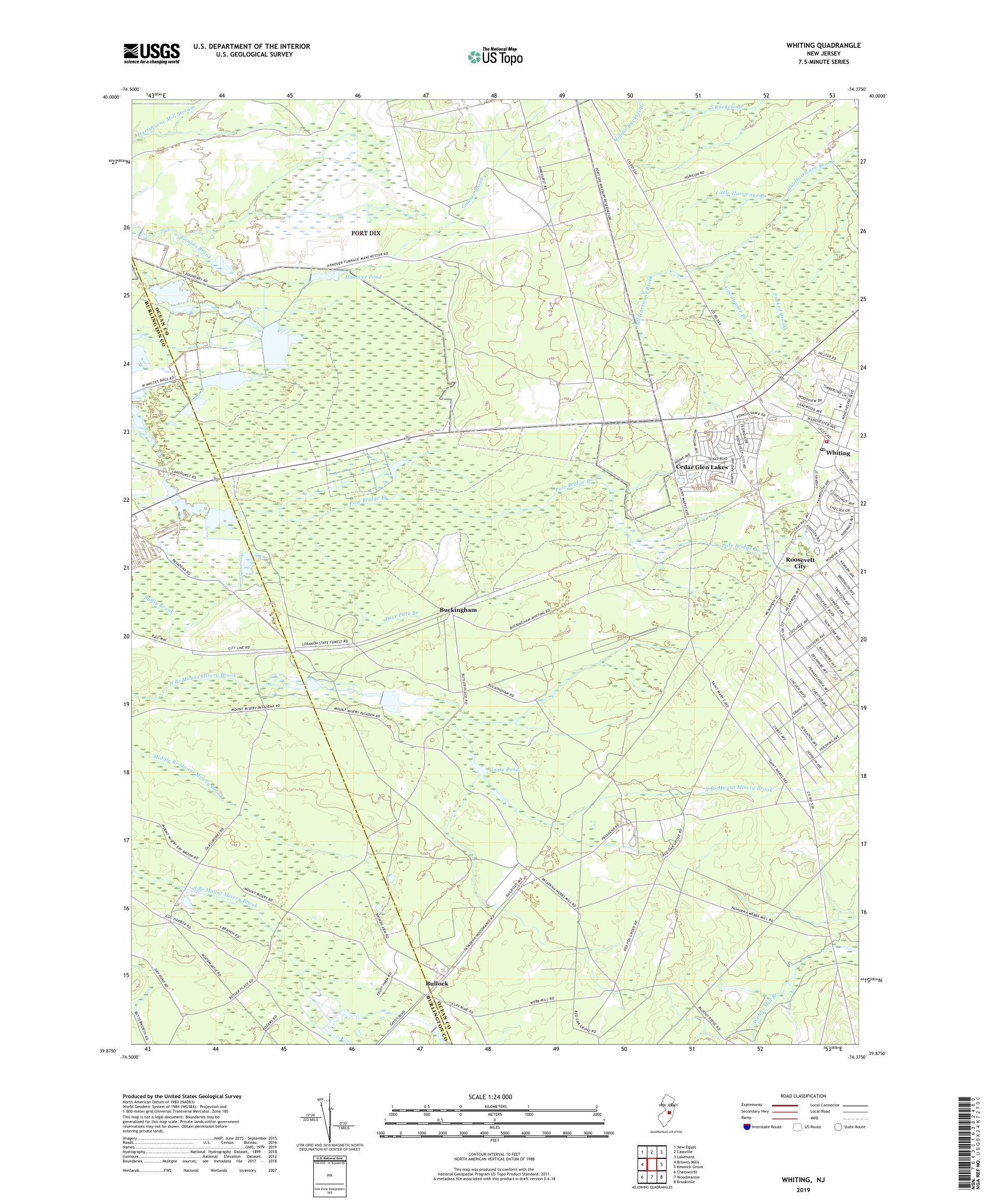 Whiting New Jersey US Topo Map – MyTopo Map Store