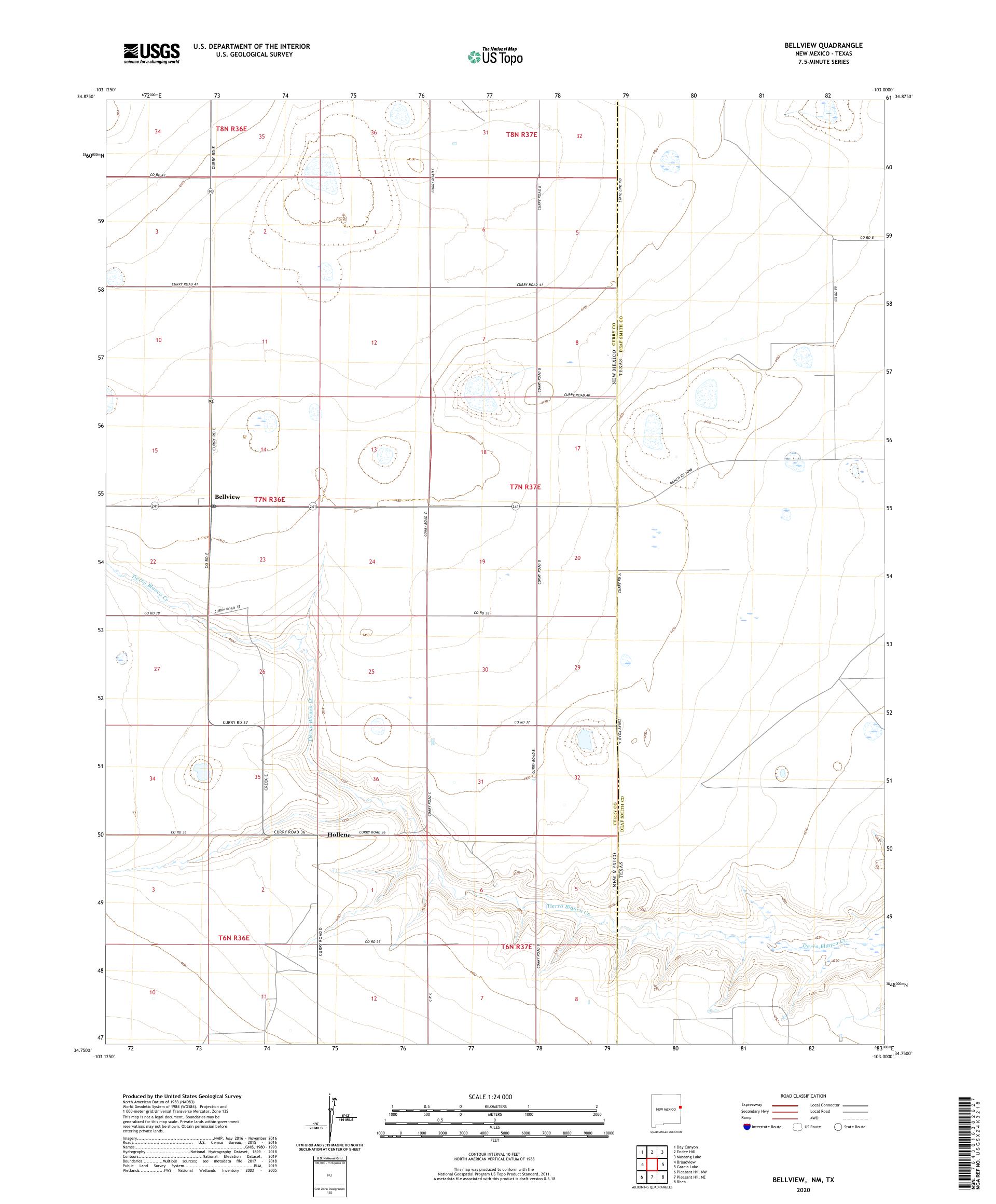 Bellview New Mexico US Topo Map – MyTopo Map Store