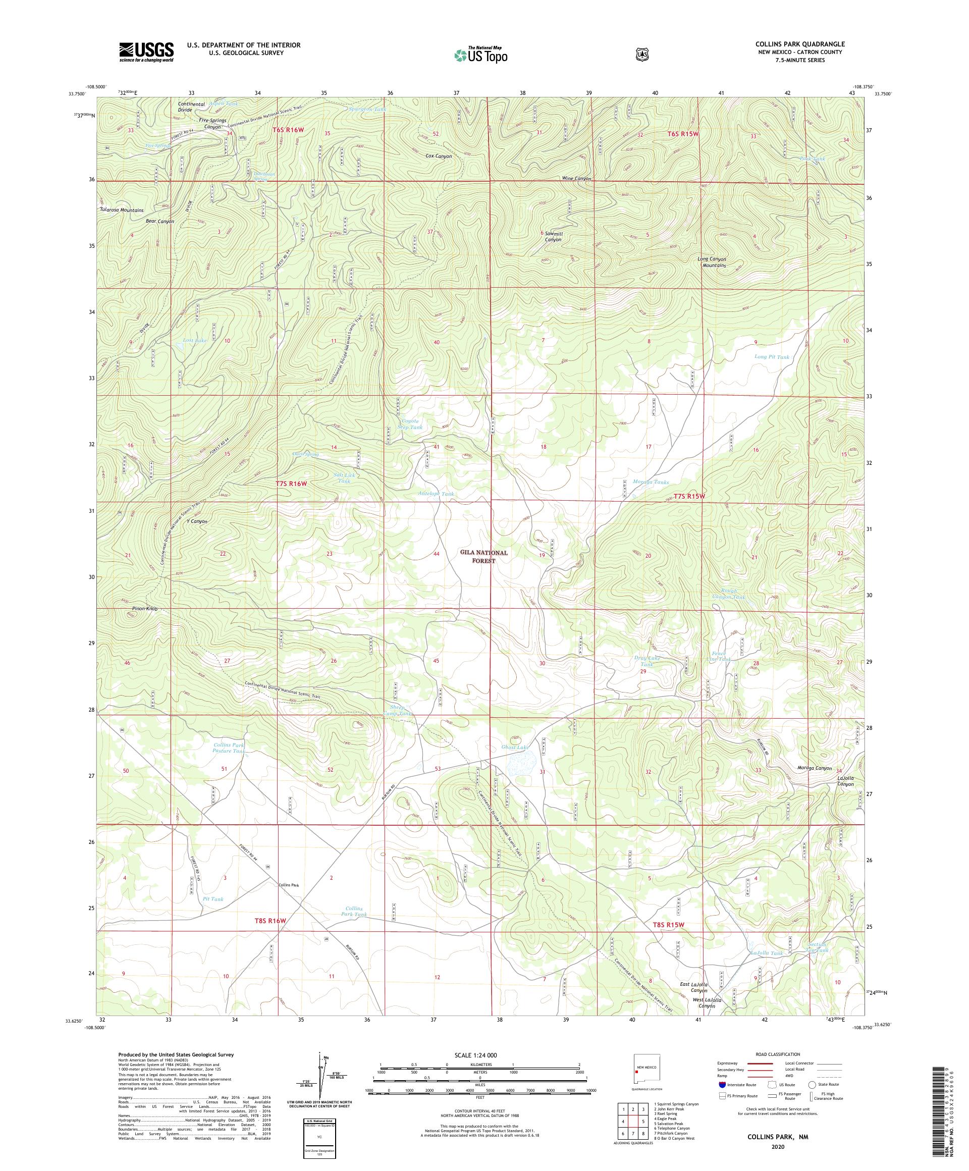 Collins Park New Mexico US Topo Map – MyTopo Map Store