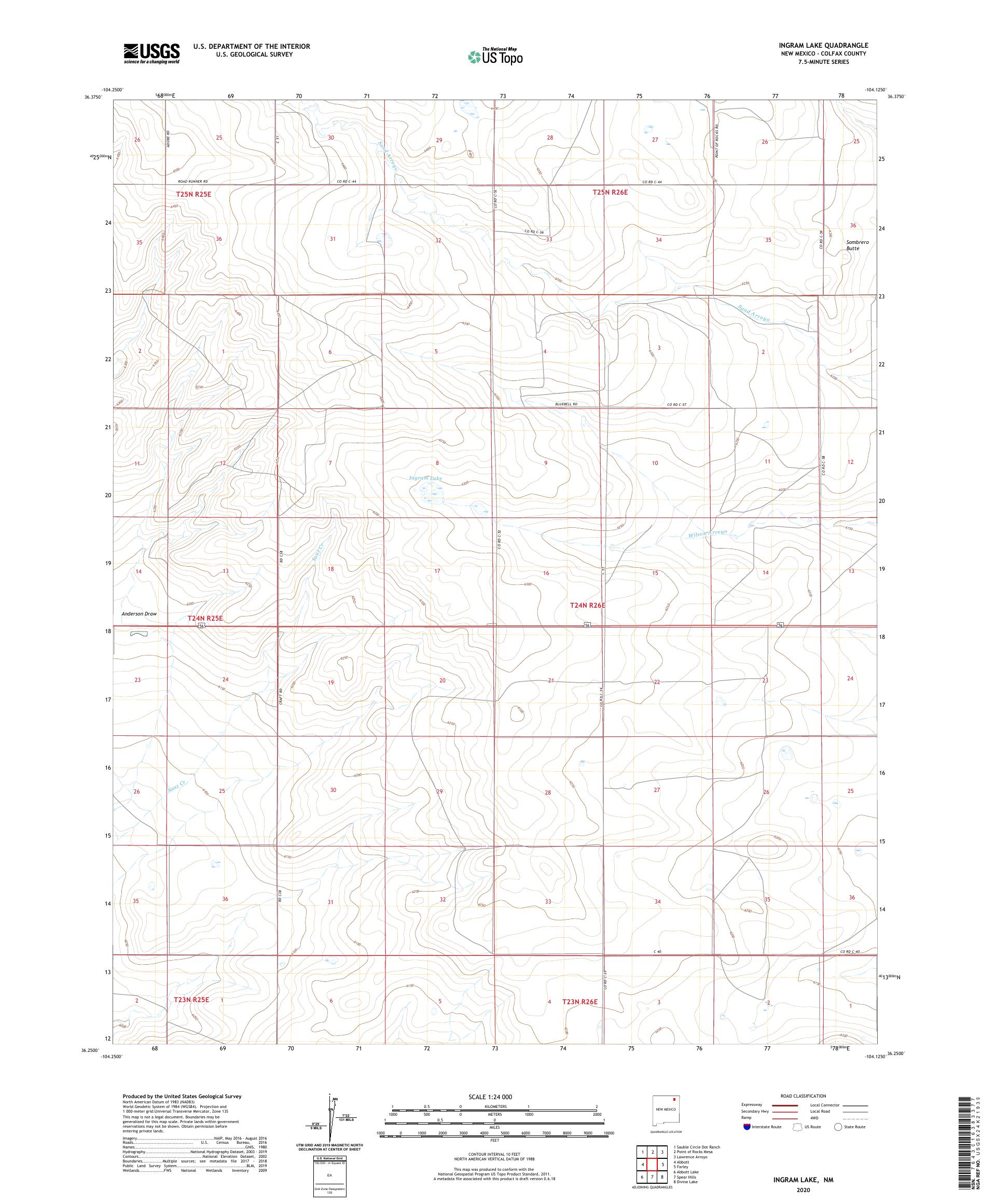 Ingram Lake New Mexico US Topo Map – MyTopo Map Store