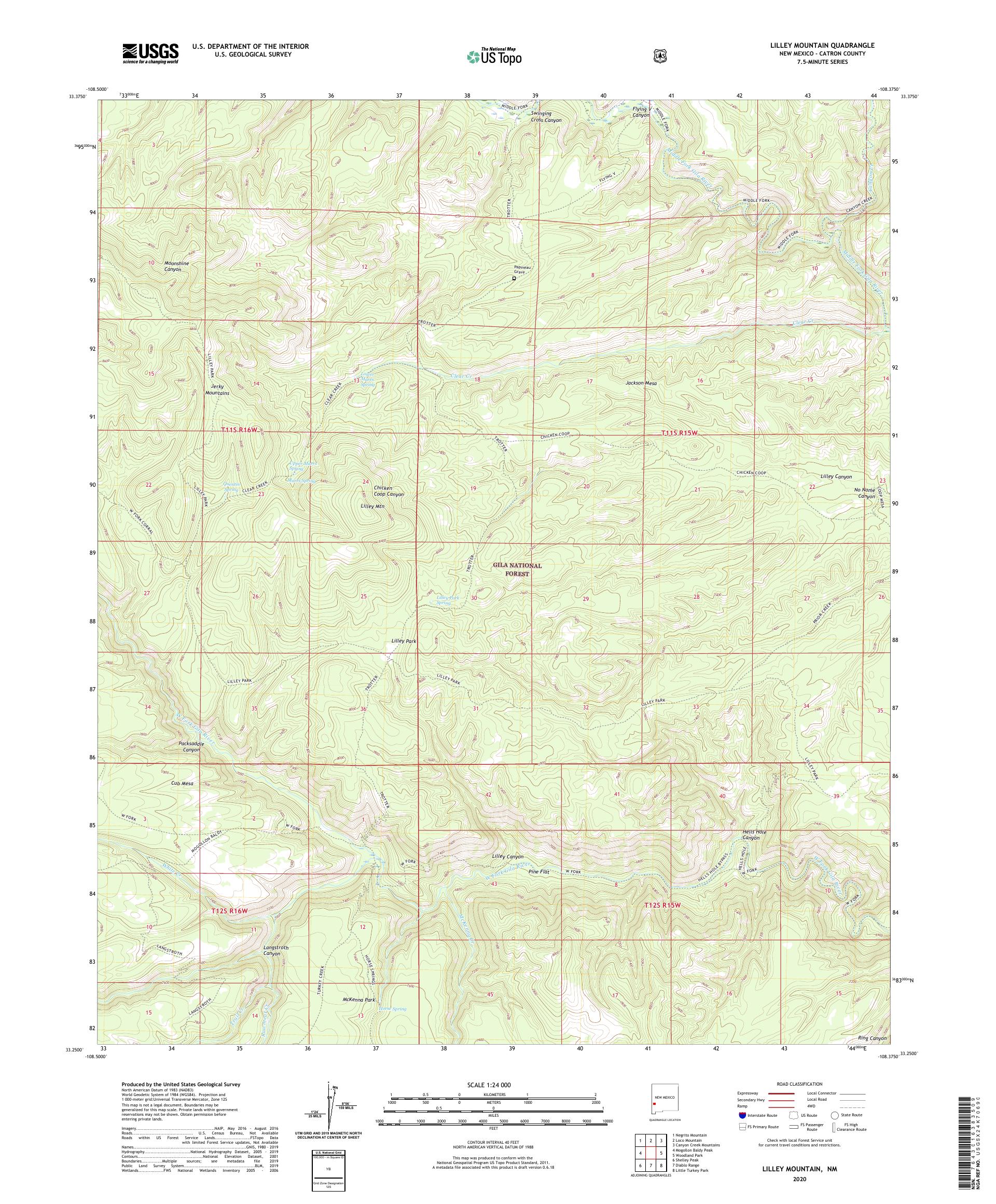 Lilley Mountain New Mexico US Topo Map – MyTopo Map Store