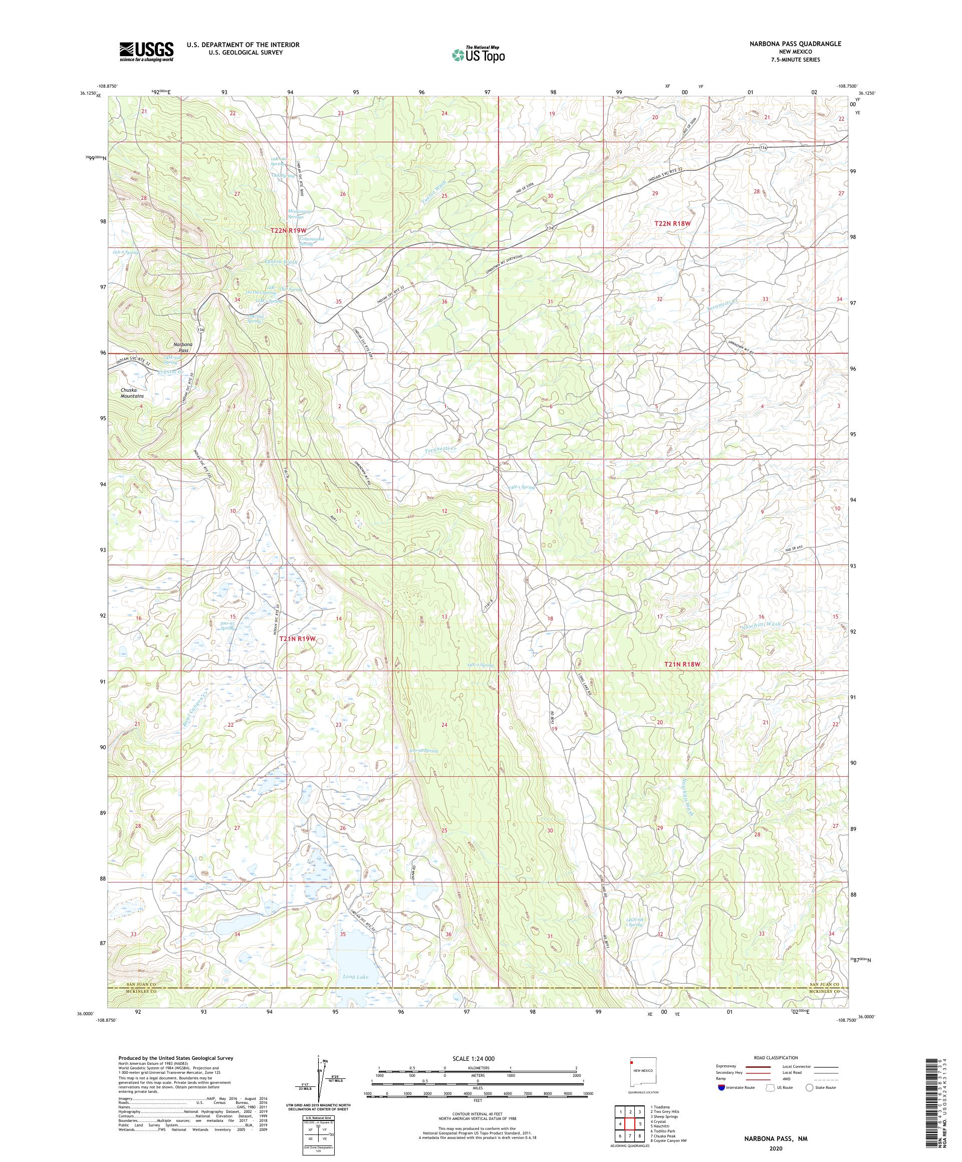 Narbona Pass New Mexico US Topo Map – MyTopo Map Store