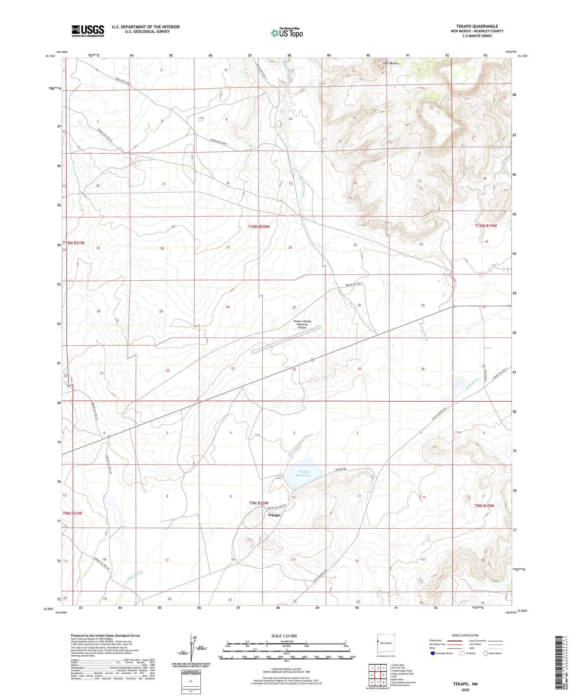 Tekapo New Mexico US Topo Map – MyTopo Map Store